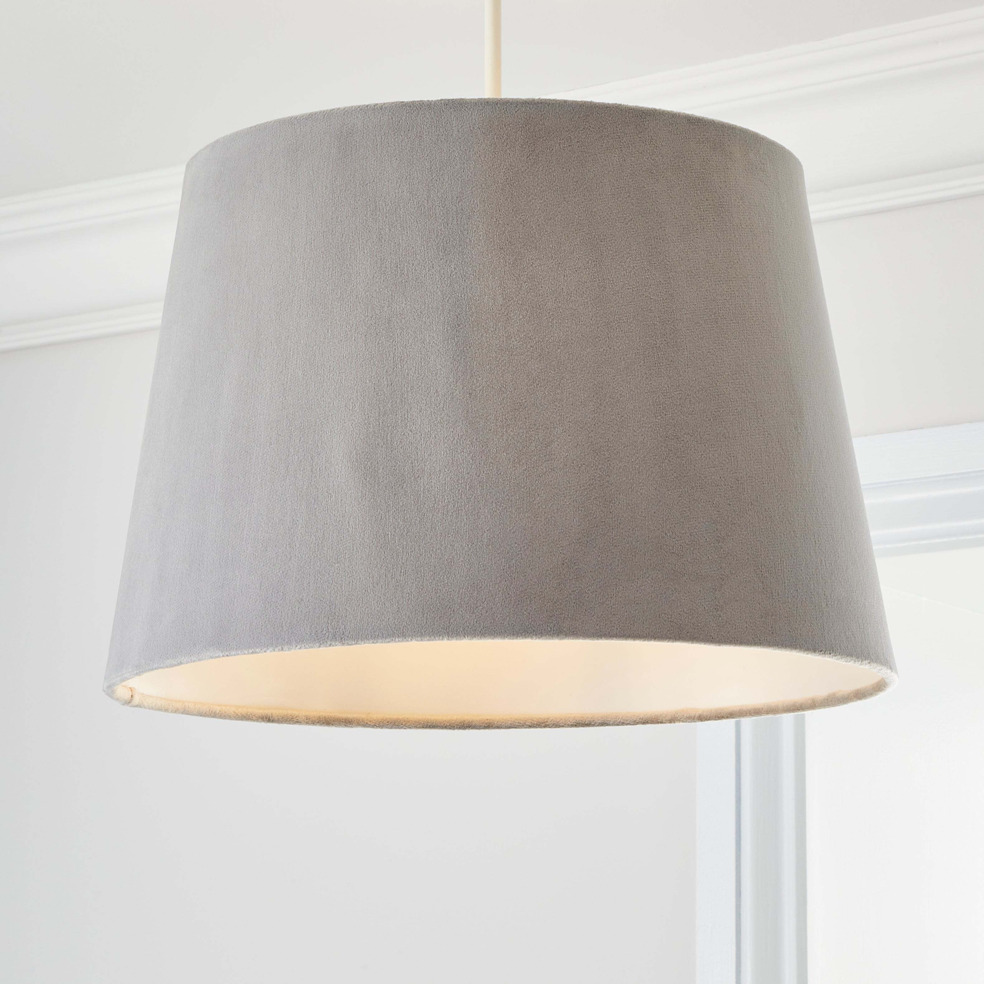 Clara 35cm Tapered Lamp Shade Light Grey by Dunelm | uFurnish.com