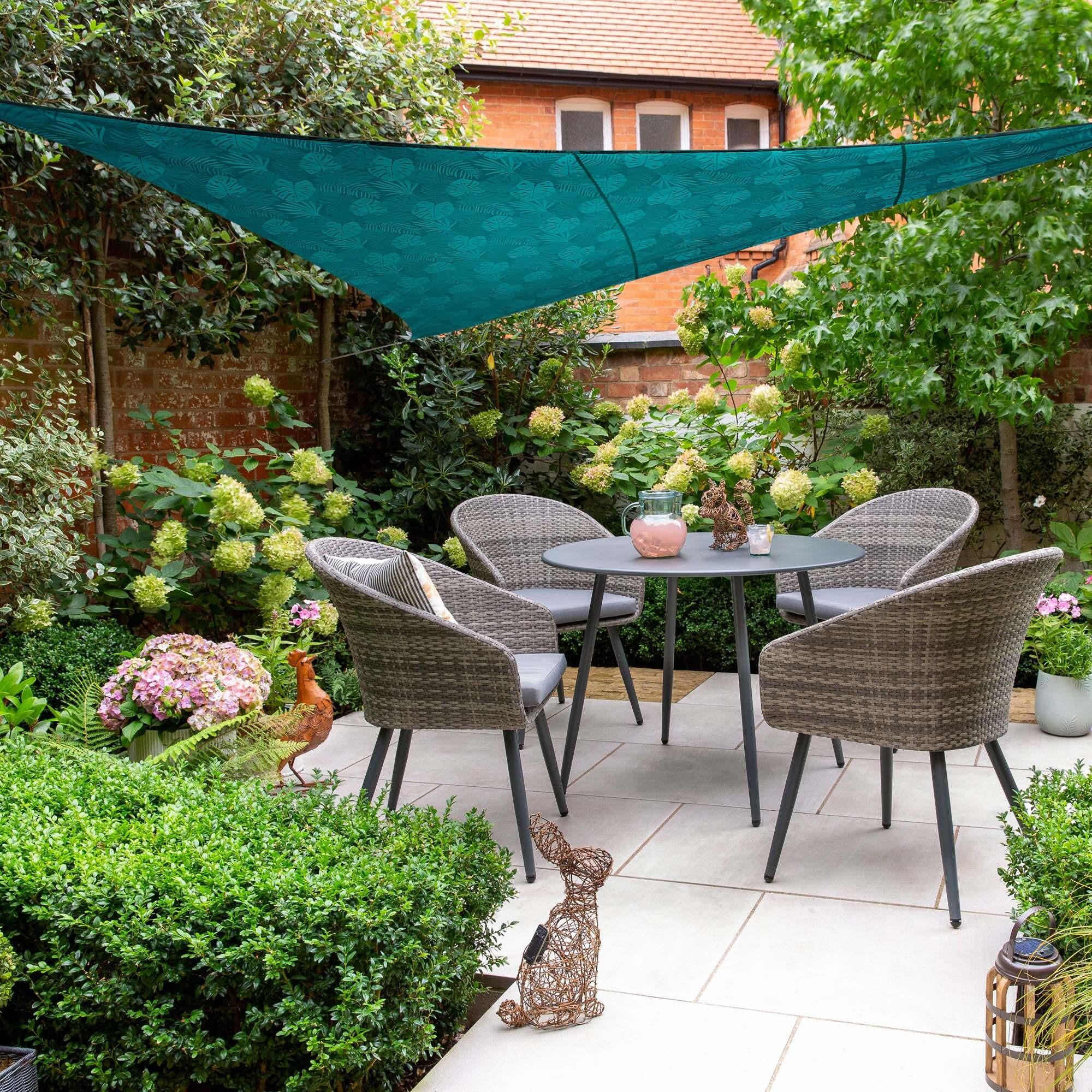 Tropical Leaves Printed Parasol Sail MultiColoured by Dunelm | ufurnish.com