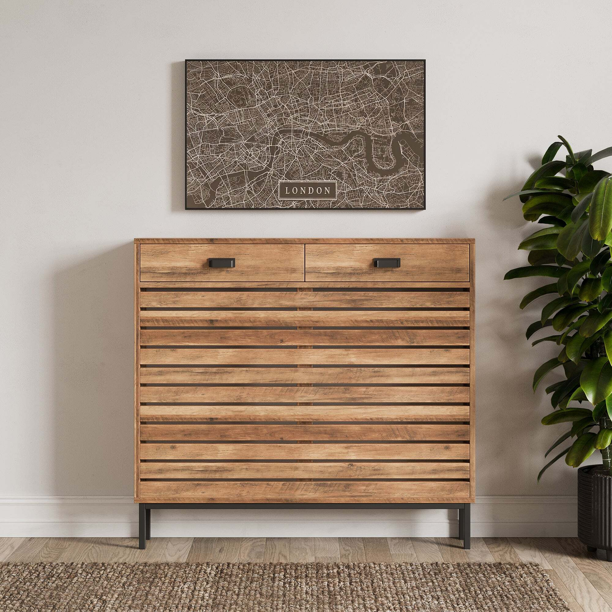 Fulton Radiator Cover Pine Brown/Black by Dunelm | ufurnish.com