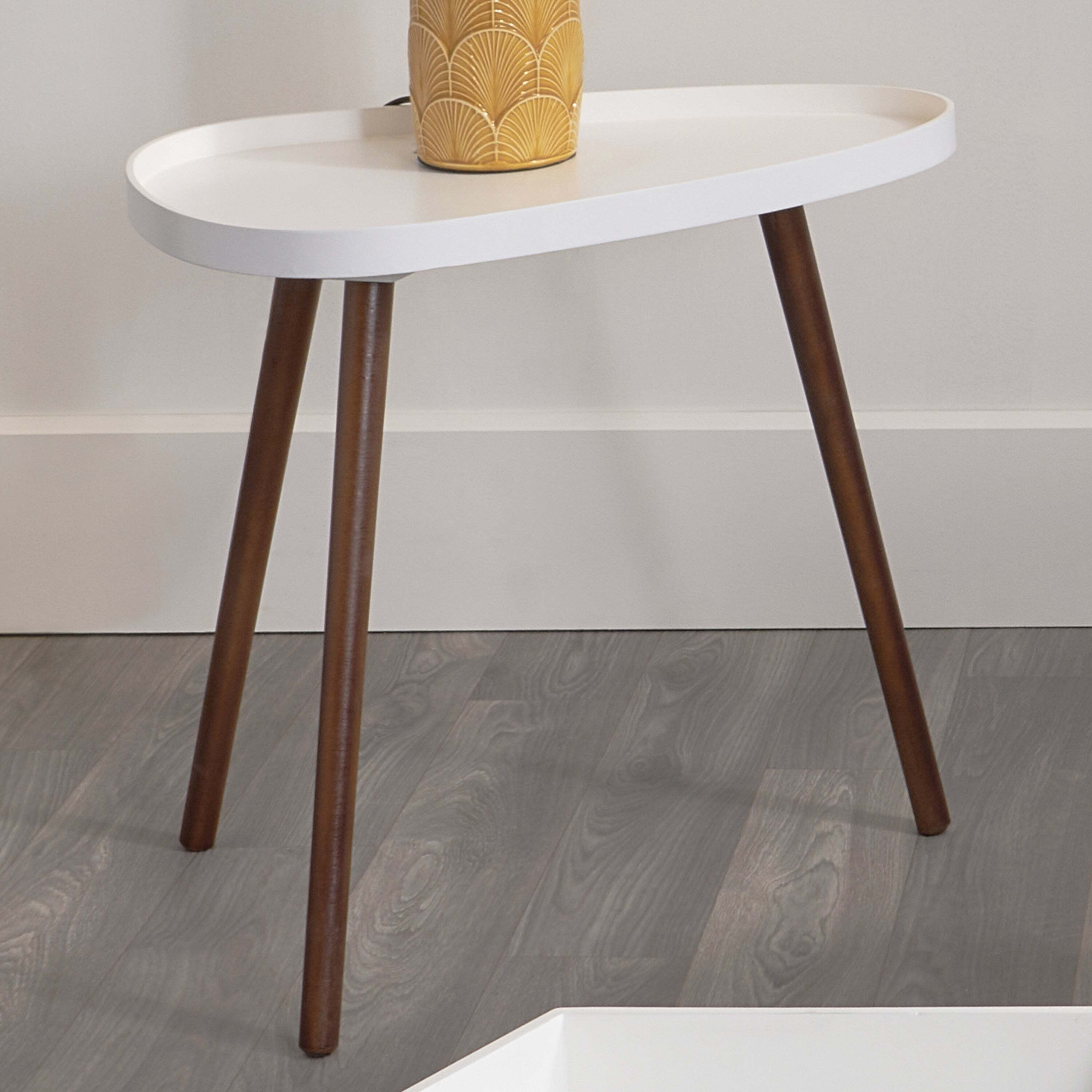 Pacific Clarice Pine Wood Side Table White by Dunelm | ufurnish.com