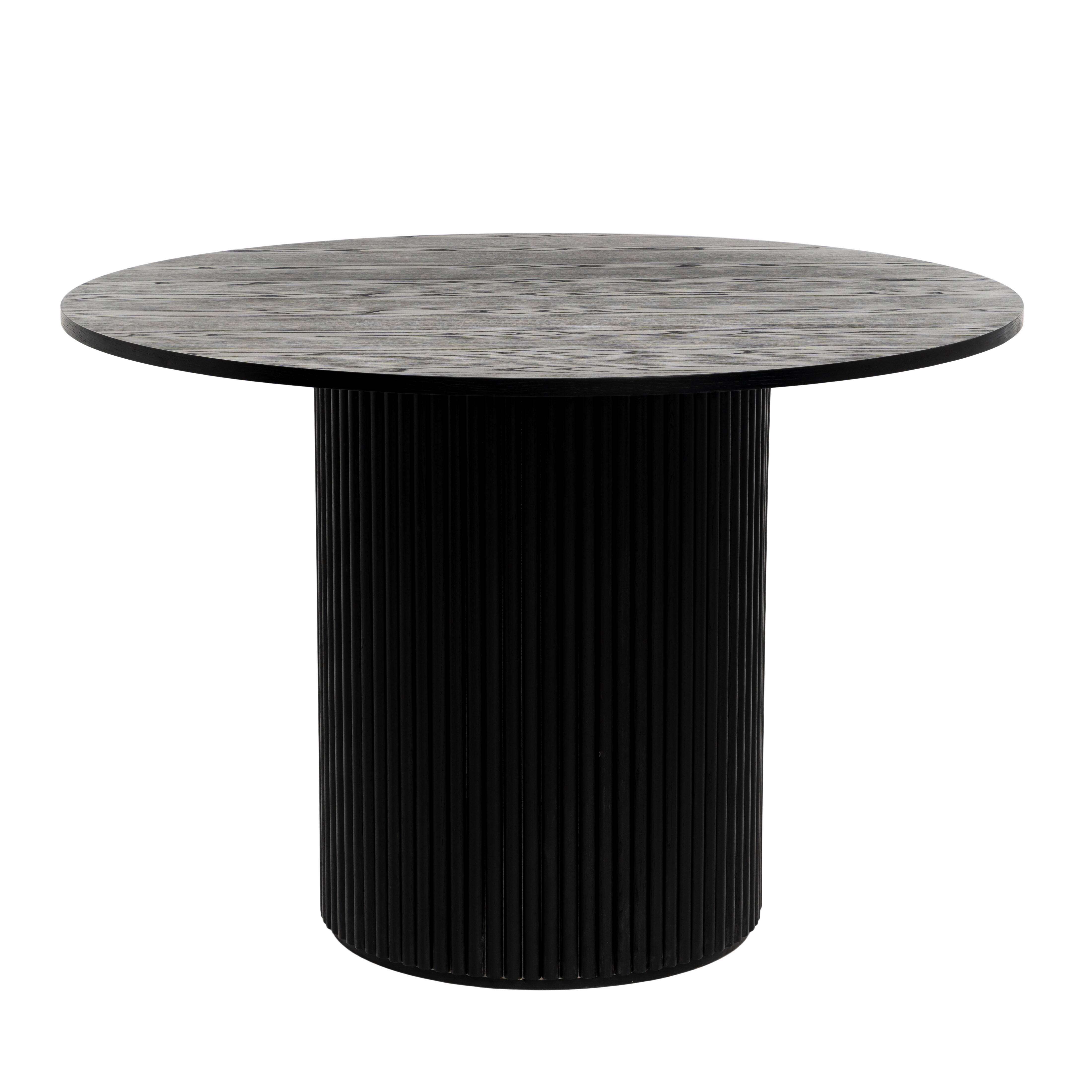 Amari 4 Seater Round Dining Table, Wood Black by Dunelm | ufurnish.com