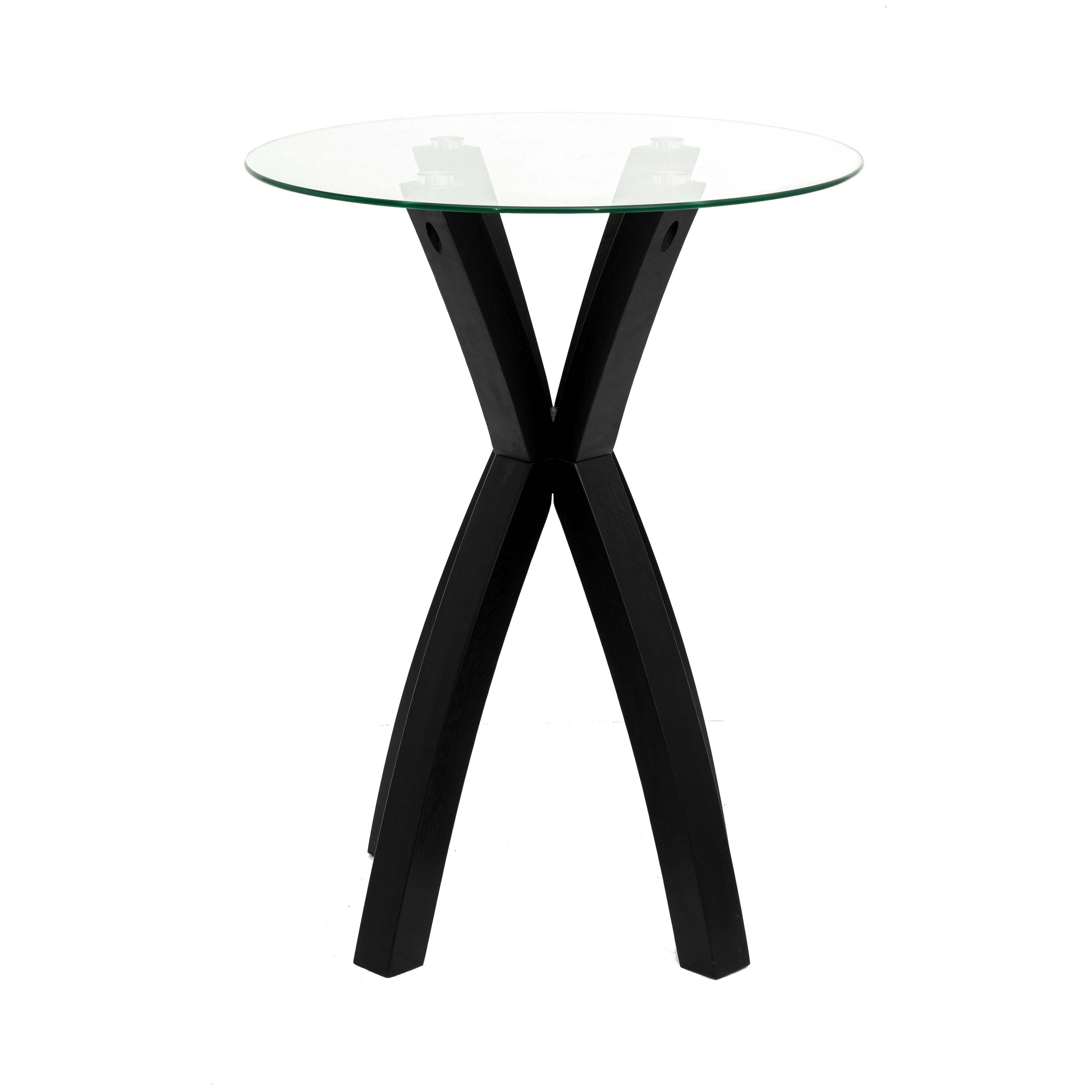 Xavi 2 Seater Round Bar Table, Glass Top Black by Dunelm | ufurnish.com