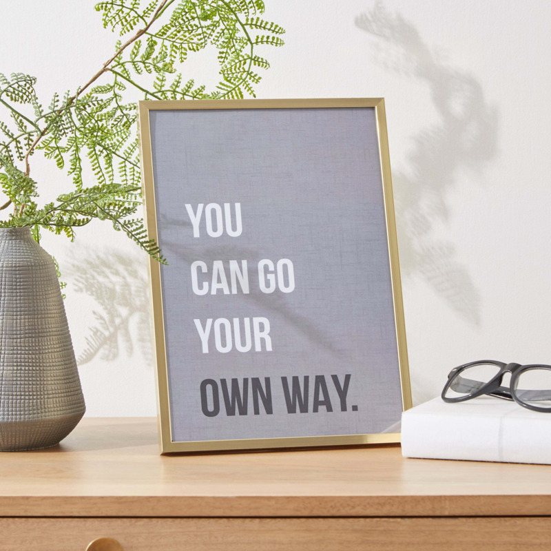 Skinny Gold Metal Photo Frame Gold by Dunelm | ufurnish.com