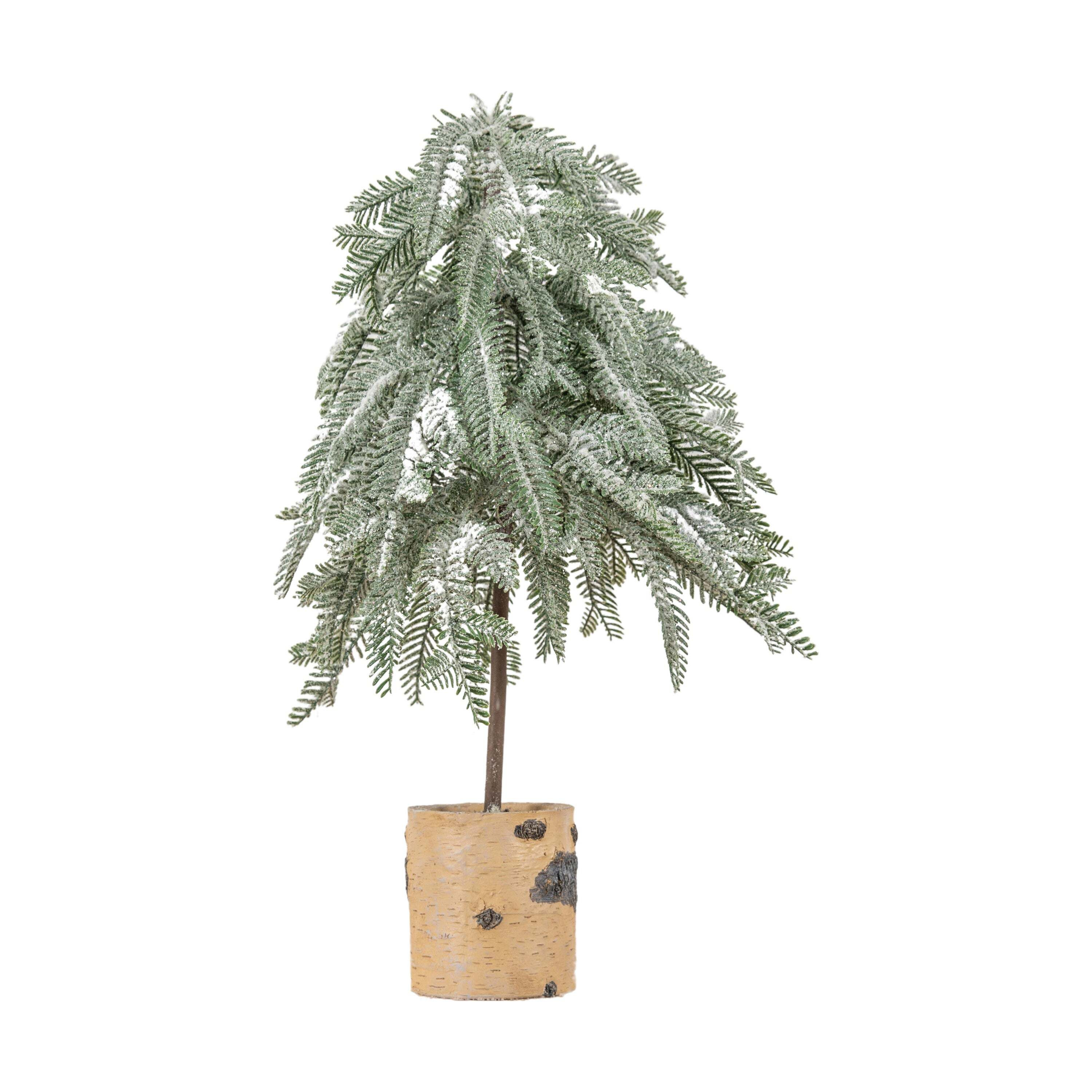 Small Festive Pine Tree with Wooden Effect Base Green by Dunelm ...