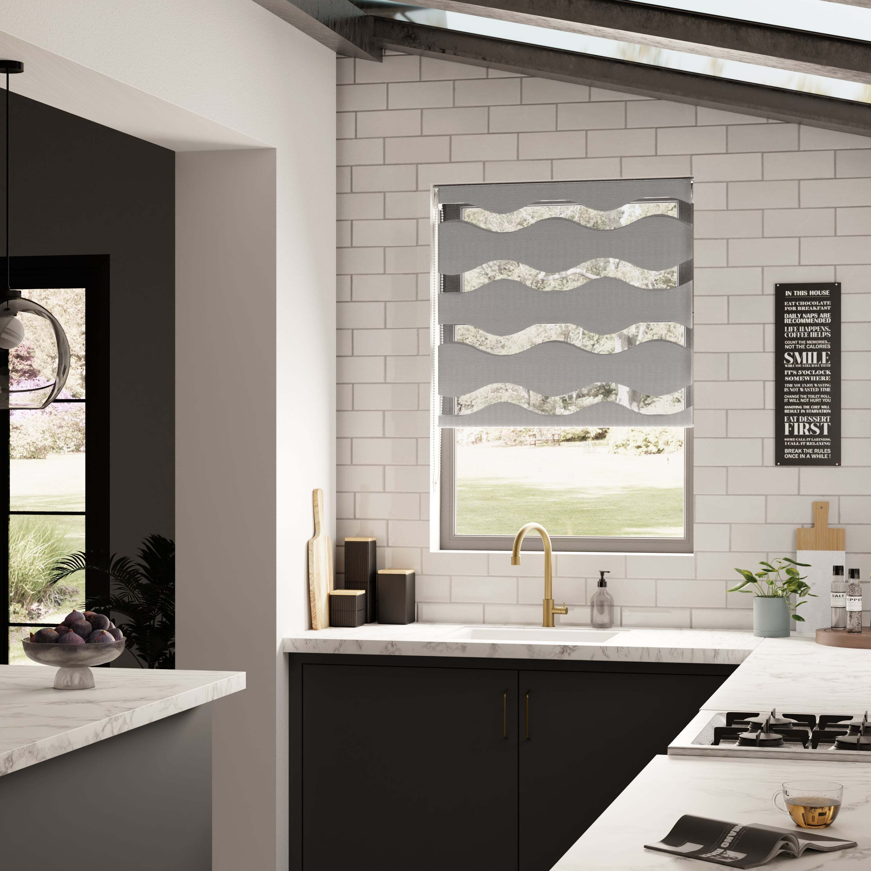 Wave Day & Night Dove Grey Roller Blind Grey by Dunelm | ufurnish.com