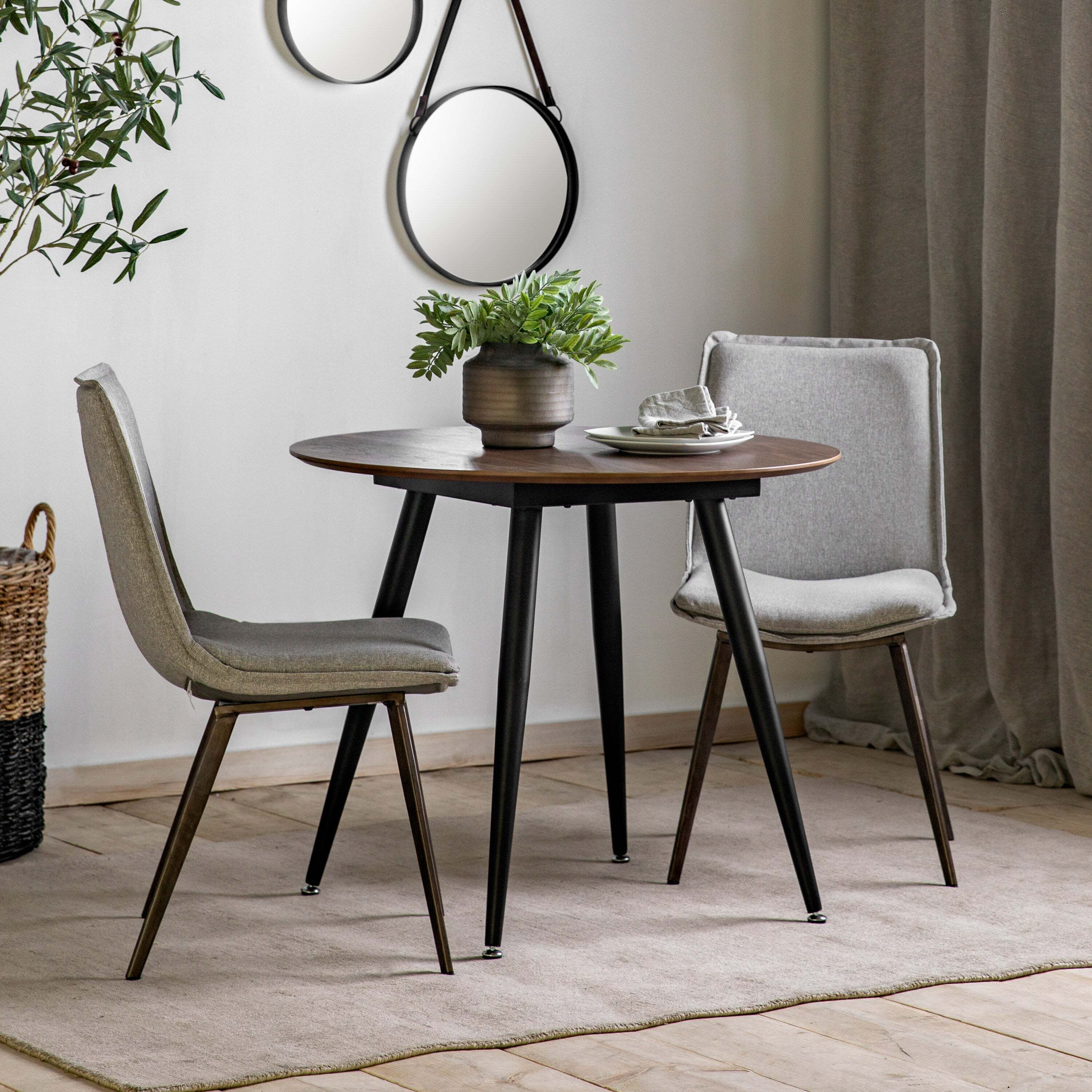 Newport 4 Seater Round Dining Table Brown by Dunelm | ufurnish.com