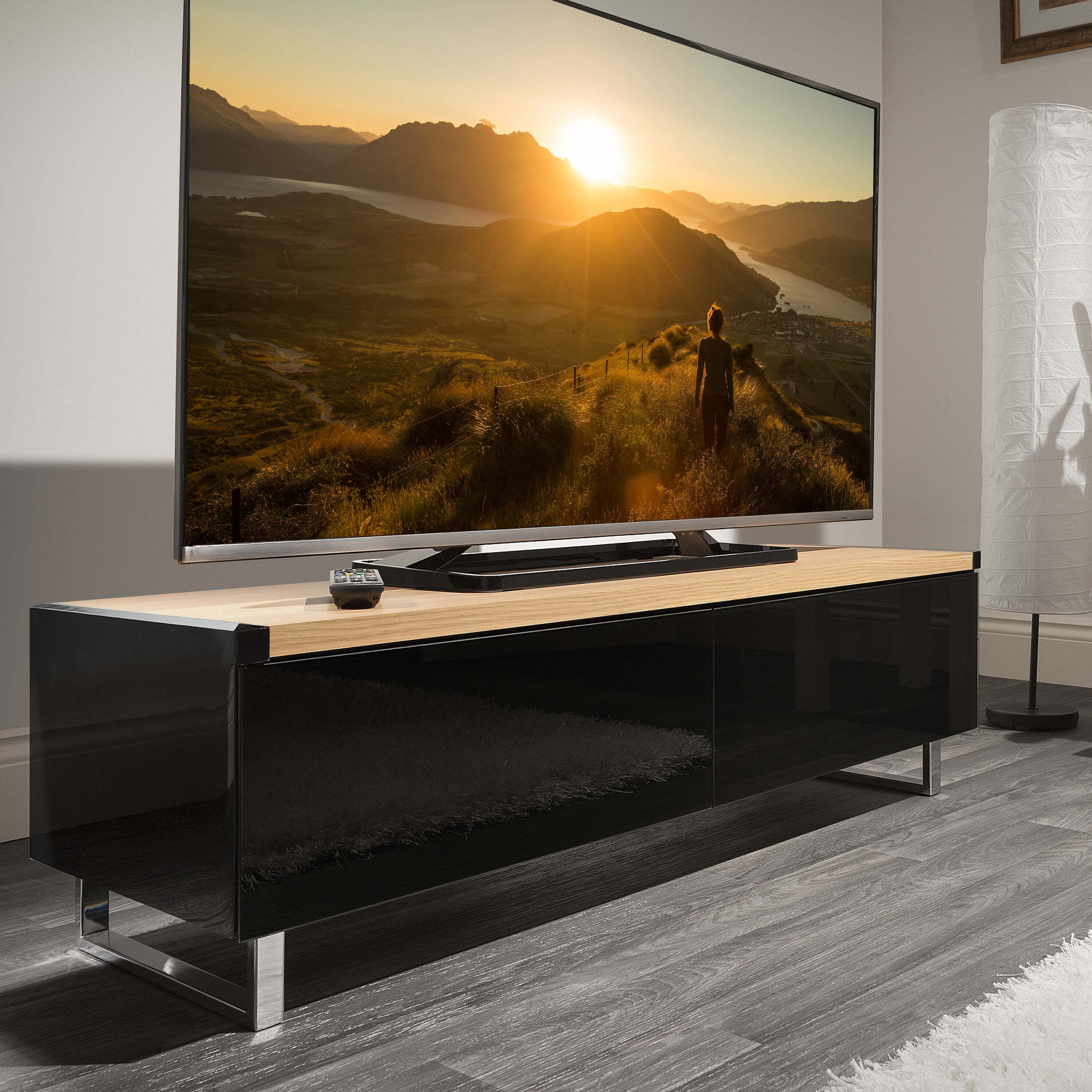 Panorama Reversible Top Wide TV Stand, 120cm Grey by Dunelm | ufurnish.com