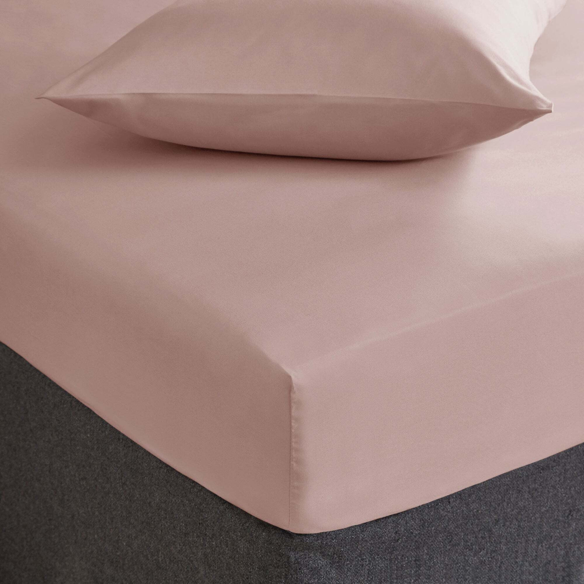 Fogarty Soft Touch Dusty Pink Fitted Sheet Pink by Dunelm | ufurnish.com