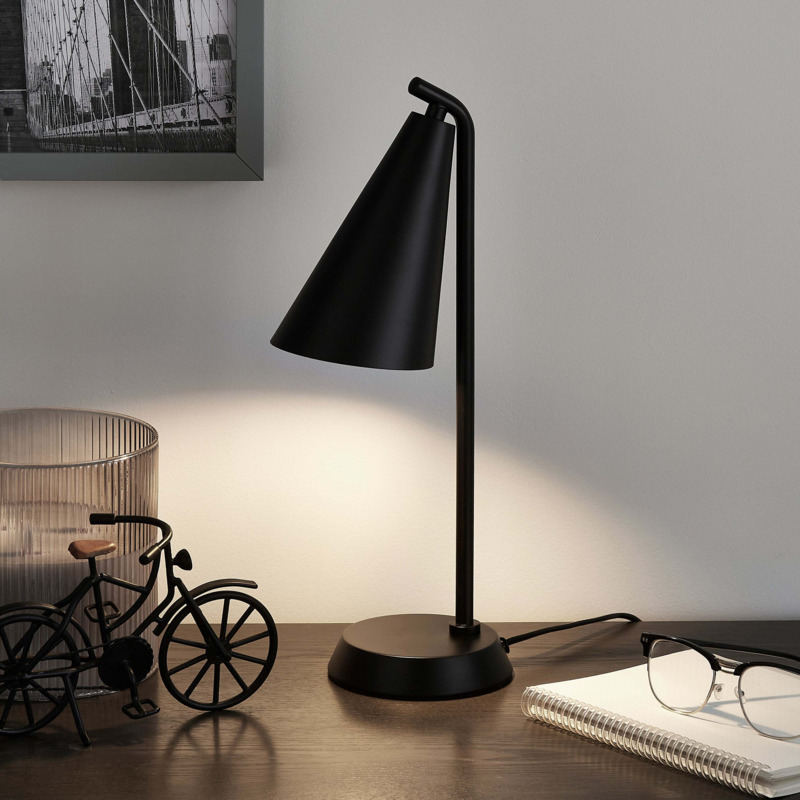Cone Desk Lamp Black by Dunelm | ufurnish.com