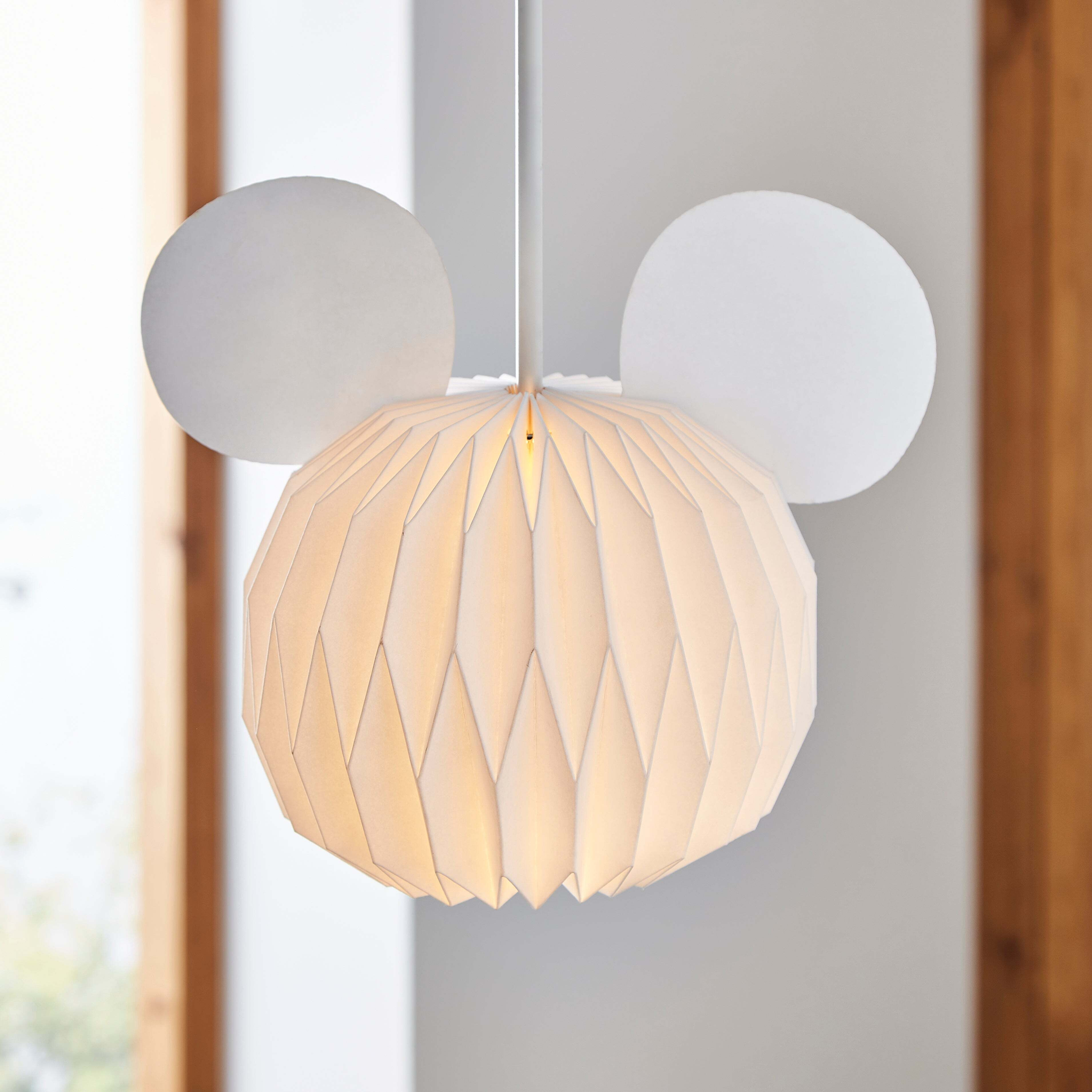 Disney Mickey Mouse Origami Small Easy Fit Pendant White by Dunelm ...