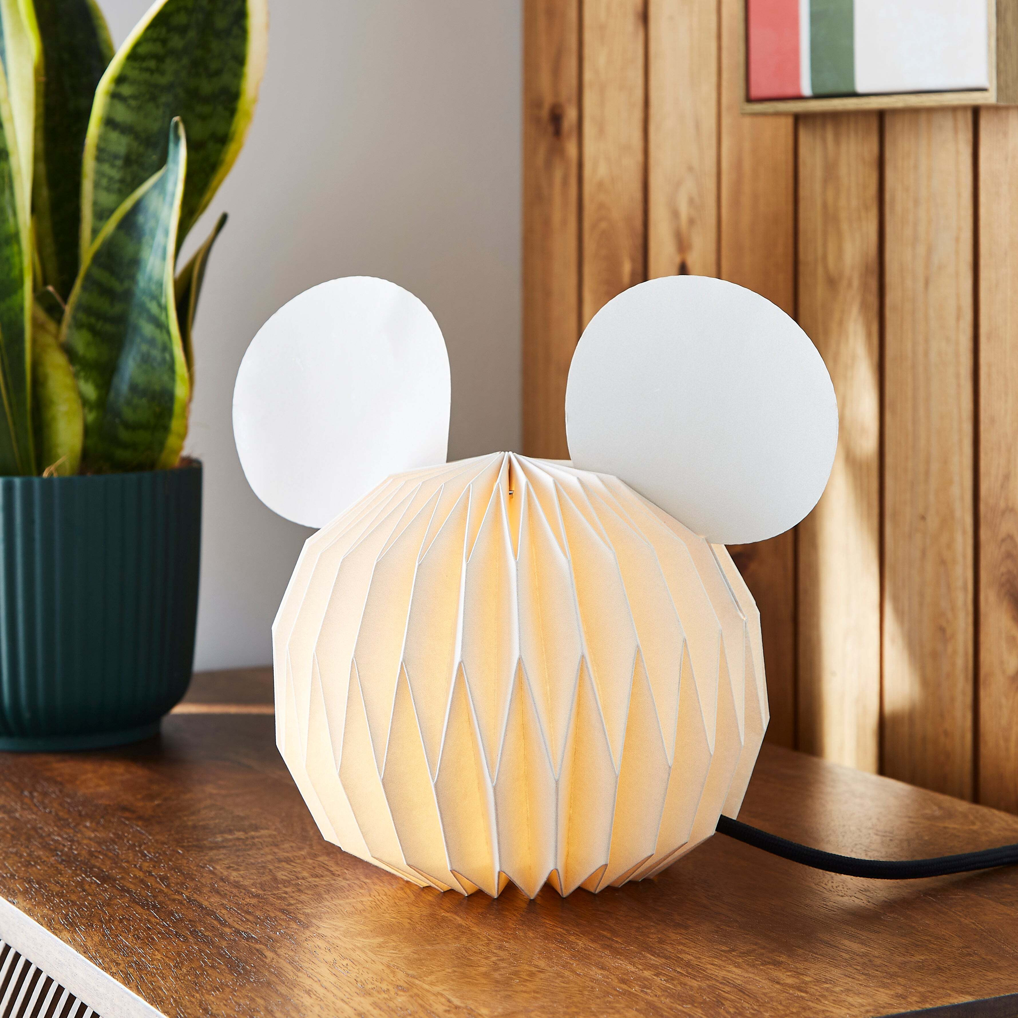 Disney Mickey Mouse White Origami Table Lamp White by Dunelm | ufurnish.com