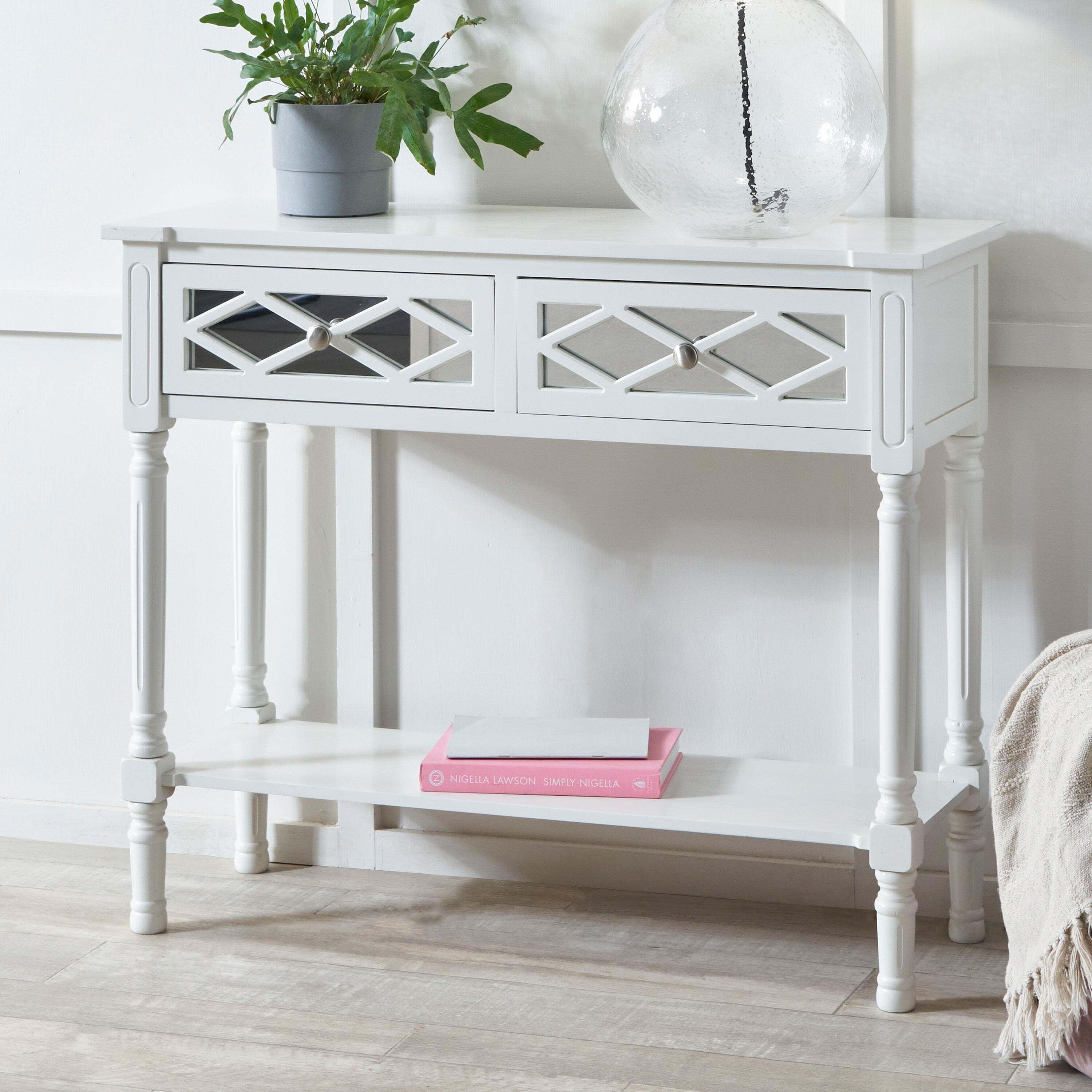 Pacific Puglia Console Table, Painted Pine White by Dunelm | ufurnish.com