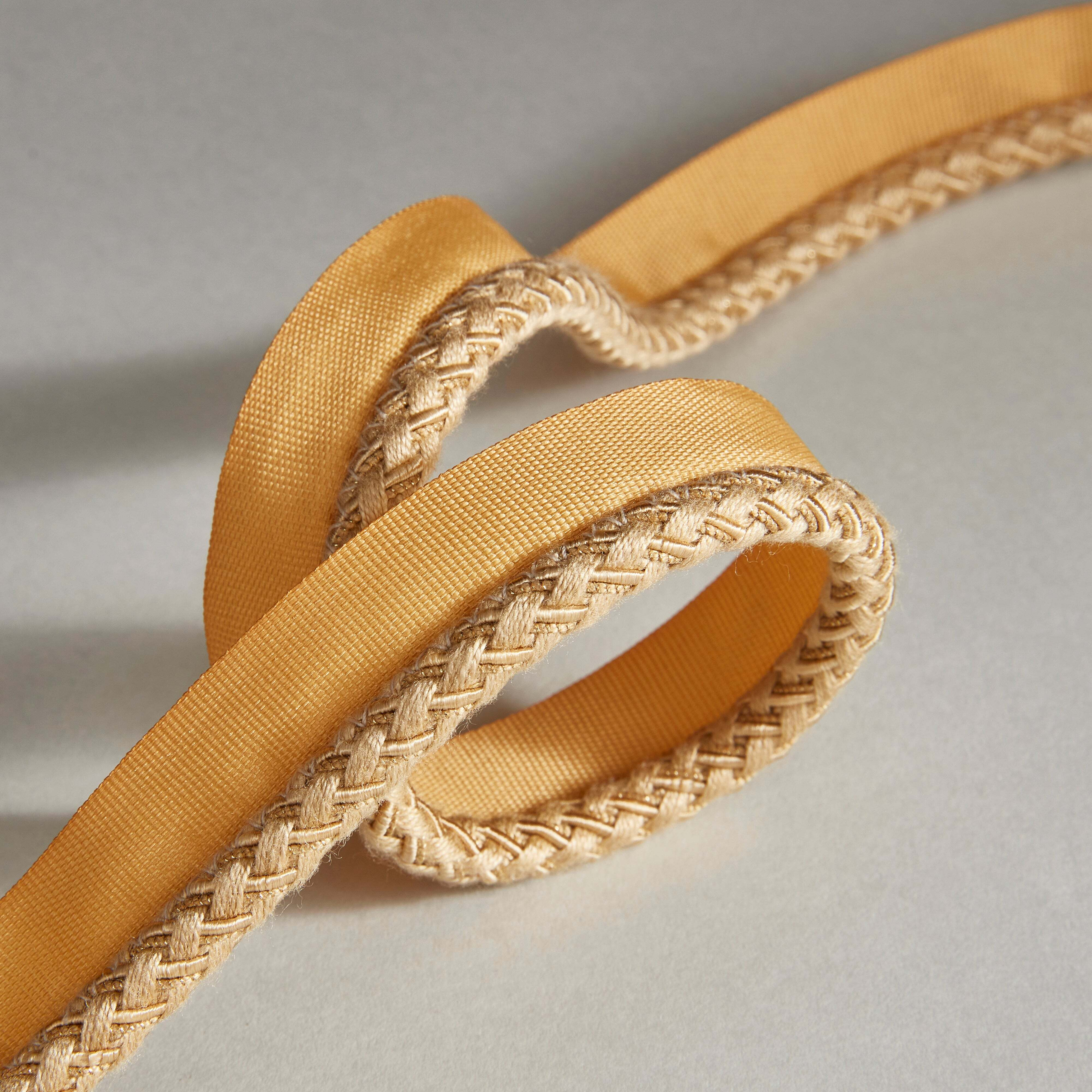 Contemporary Flanged Cord Trim 15m Bundle Gold by Dunelm | uFurnish.com