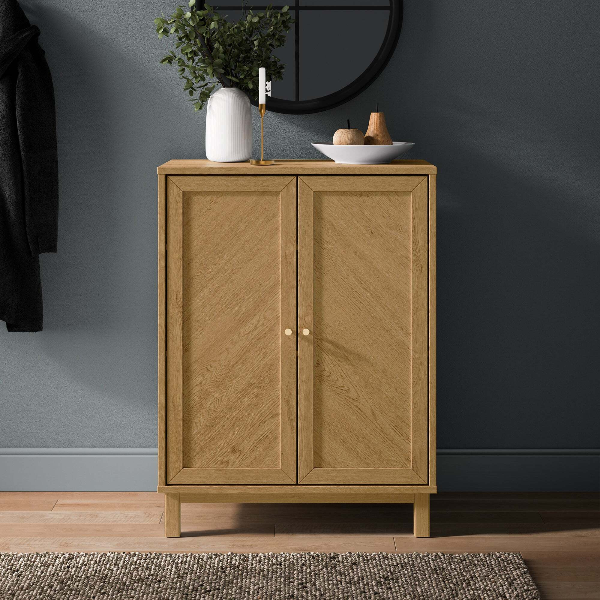 Hadley Tall Sideboard Oak by Dunelm | ufurnish.com