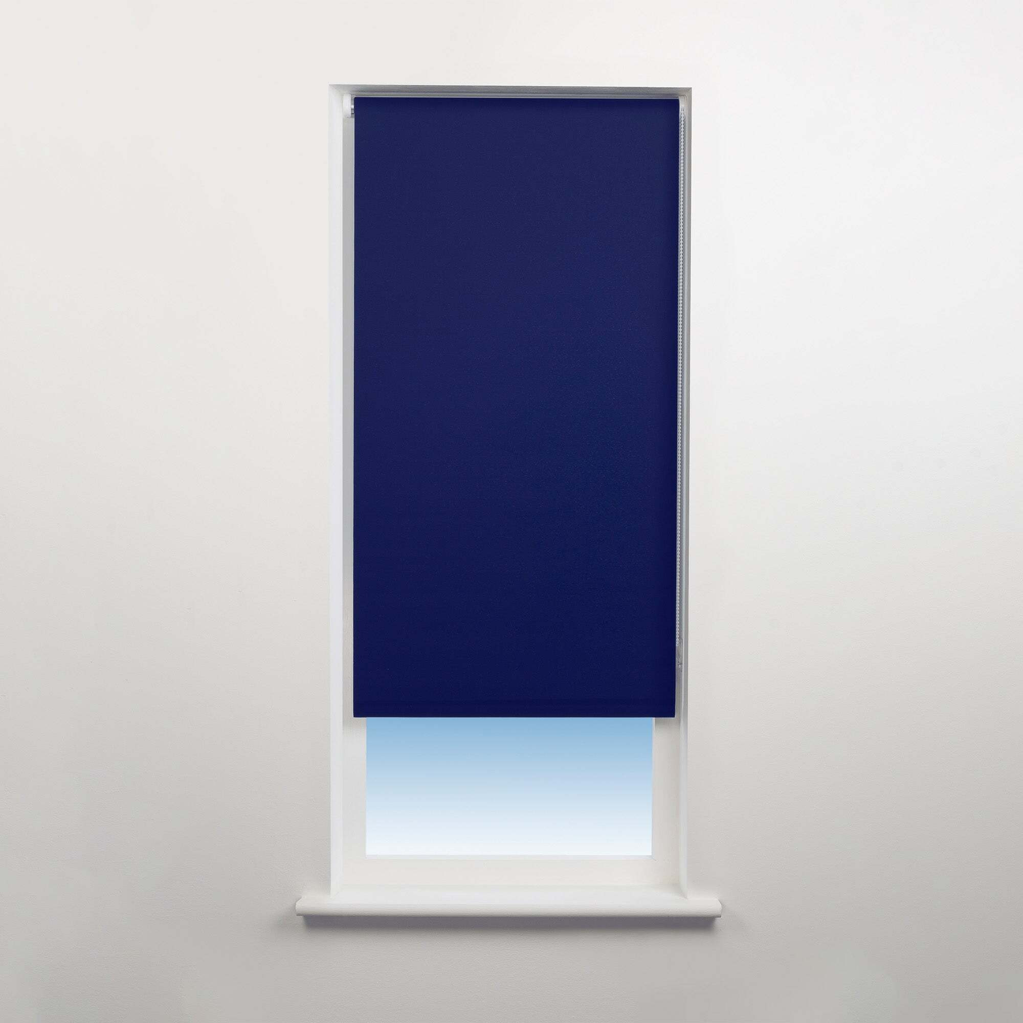 Universal Plain Midnight Blue Blackout Roller Blind Dark Blue by Dunelm ...
