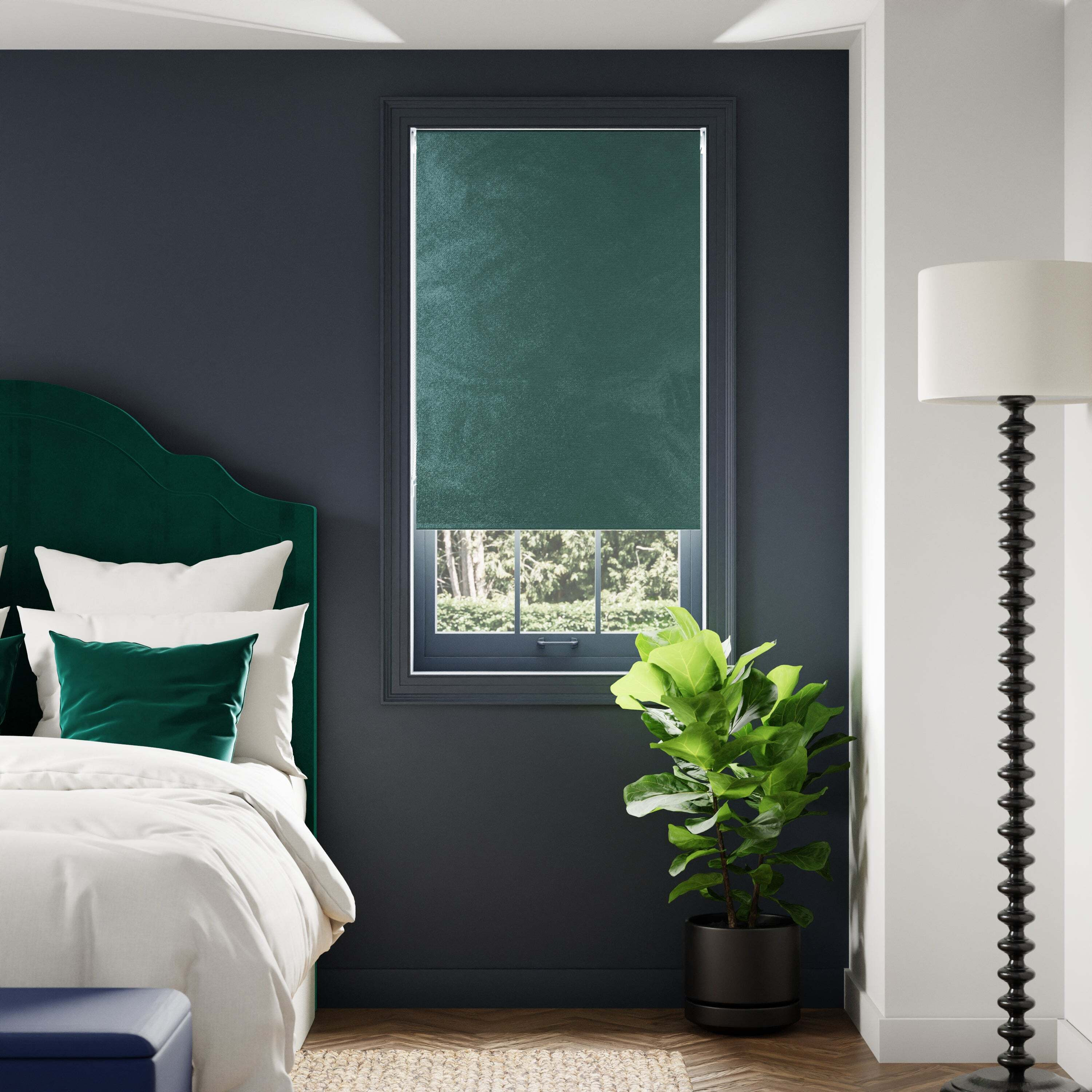Satin Peacock Blackout Roller Blind Peacock by Dunelm | ufurnish.com