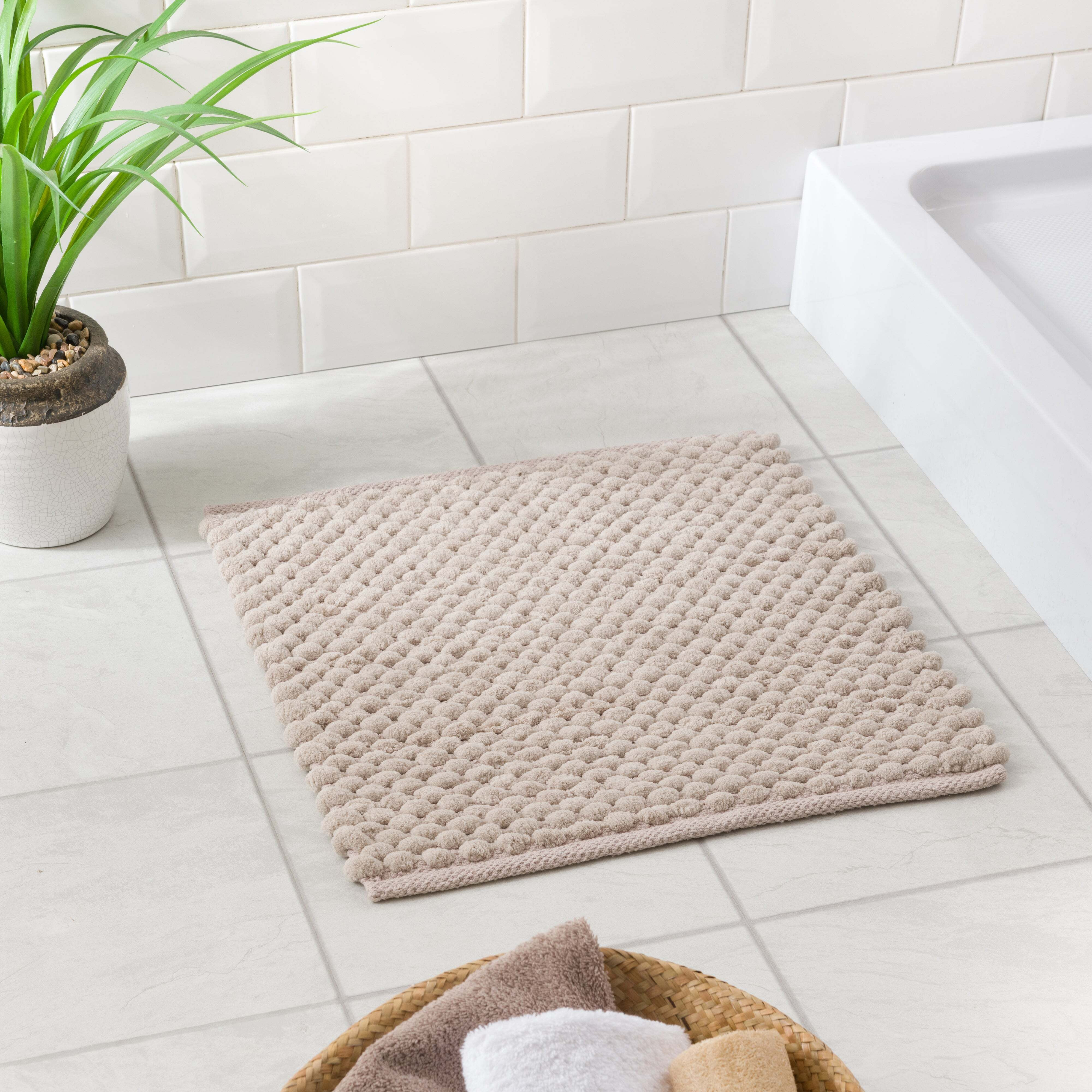 100% Recycled Pebble Shower Bath Mat Beige by Dunelm | ufurnish.com