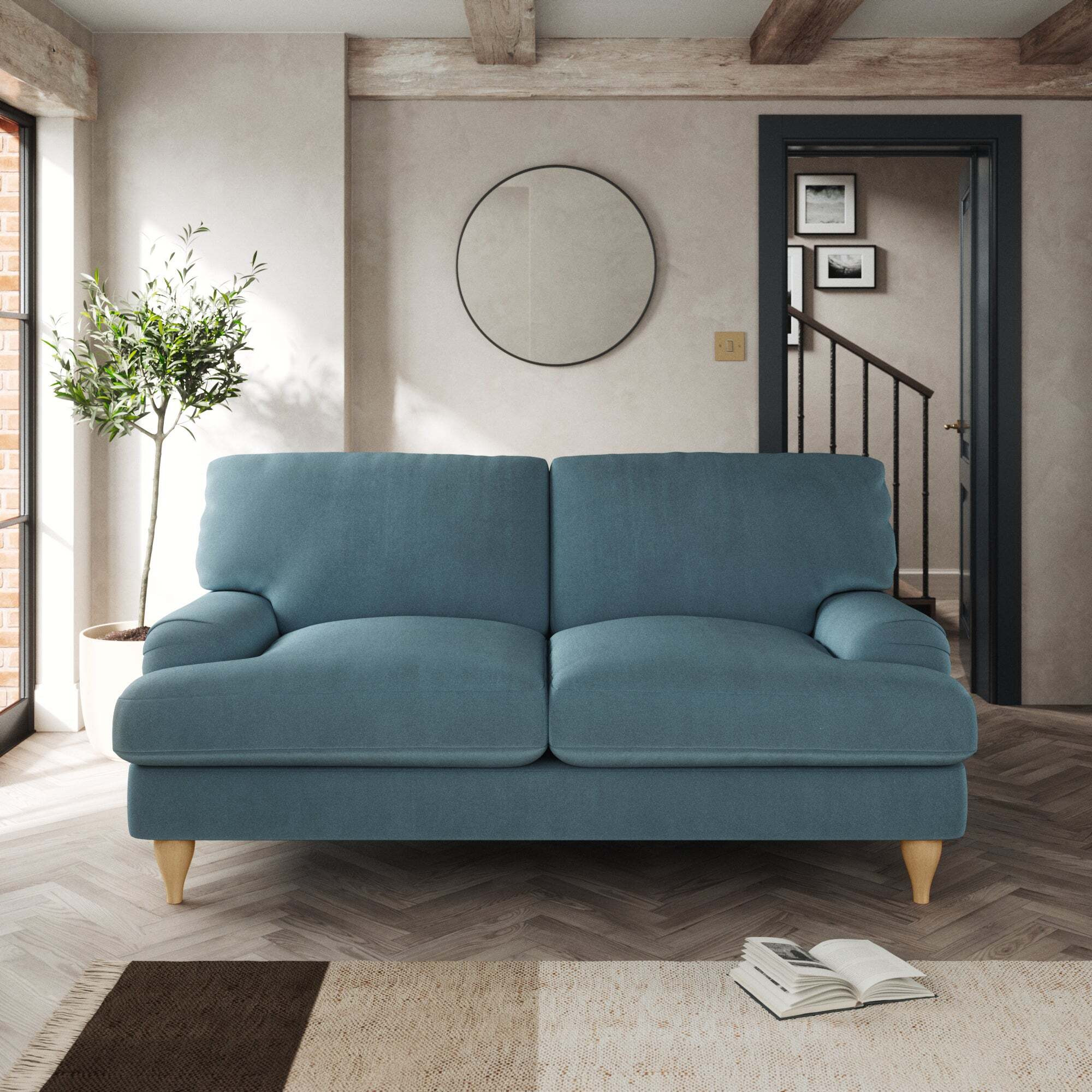 Darwin Large 2 Seater Sofa blue by Dunelm | ufurnish.com