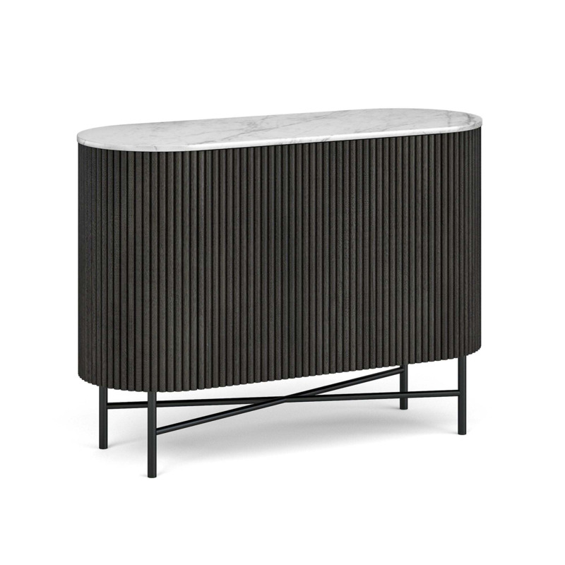 Kiera Small Sideboard, Mango Wood & Real Marble Black by Dunelm | ufurnish.com