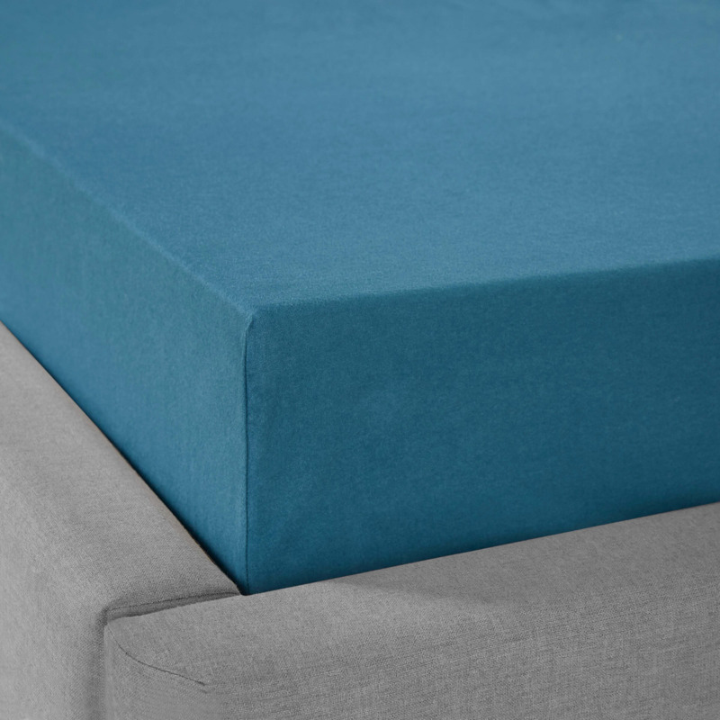 Dorma Brushed Cotton 35cm Fitted Sheet blue by Dunelm | ufurnish.com