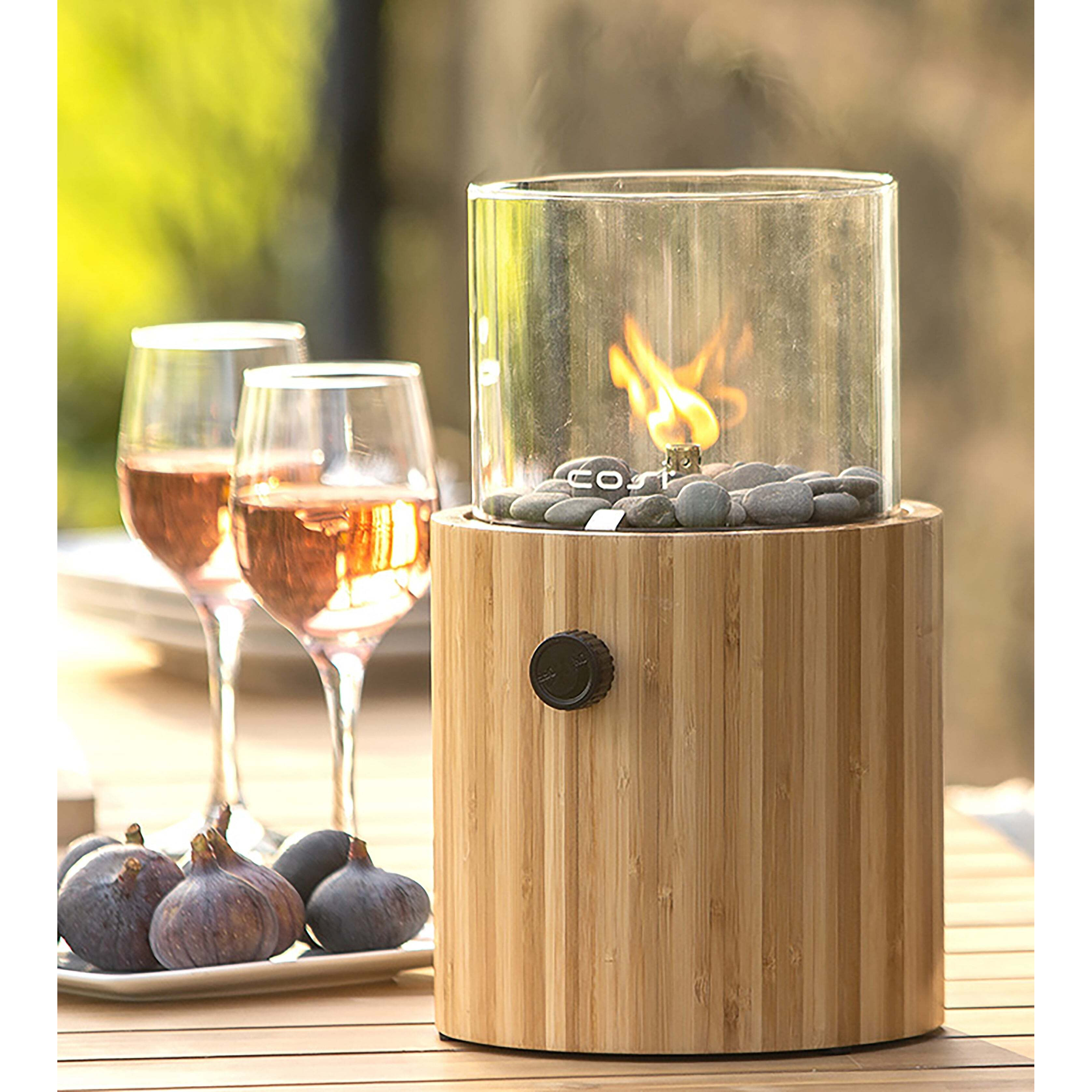 Cosiscoop Bamboo Fire Lantern Table Top Heater Light Brown by Dunelm ...