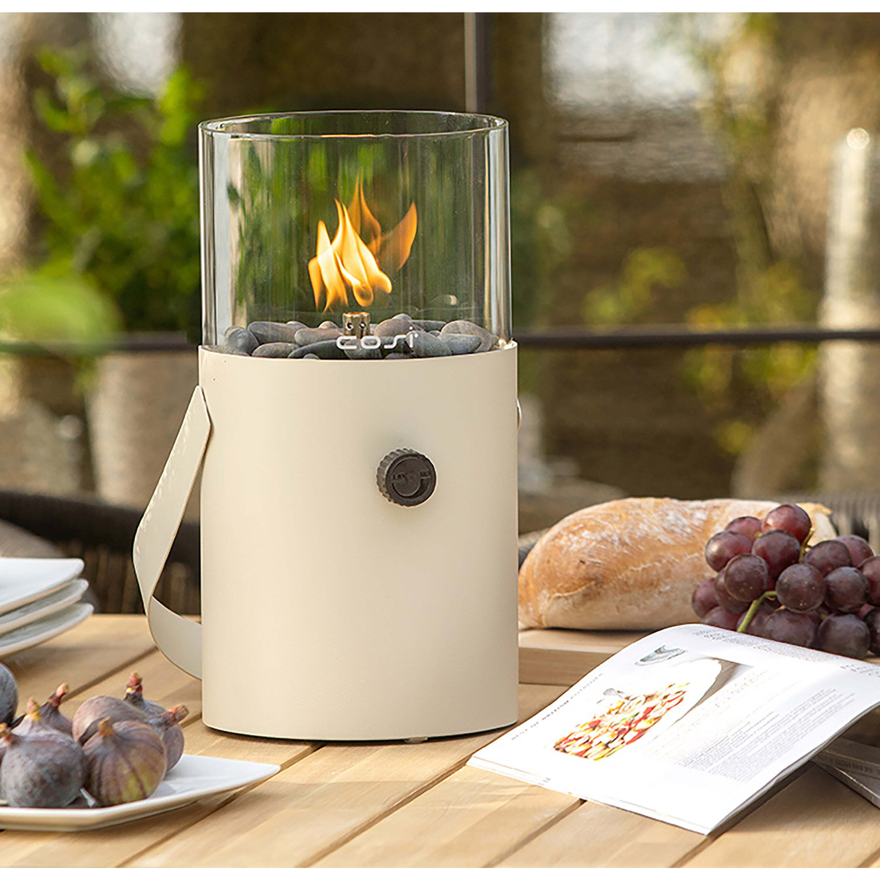 Cosiscoop Fire Lantern Table Top Heater Ivory by Dunelm | ufurnish.com