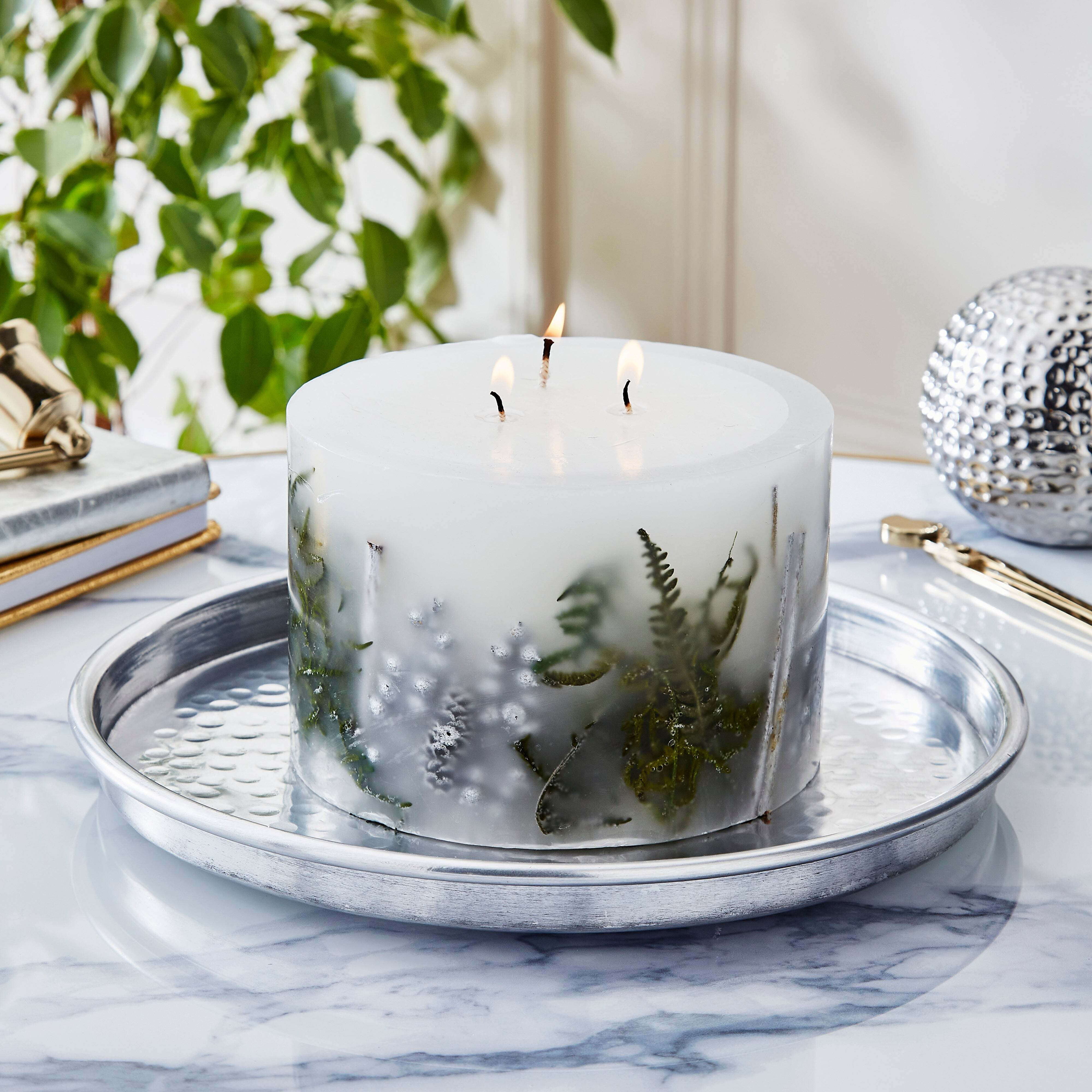 Luxe Wax Inclusion Wick Candle White by Dunelm | ufurnish.com