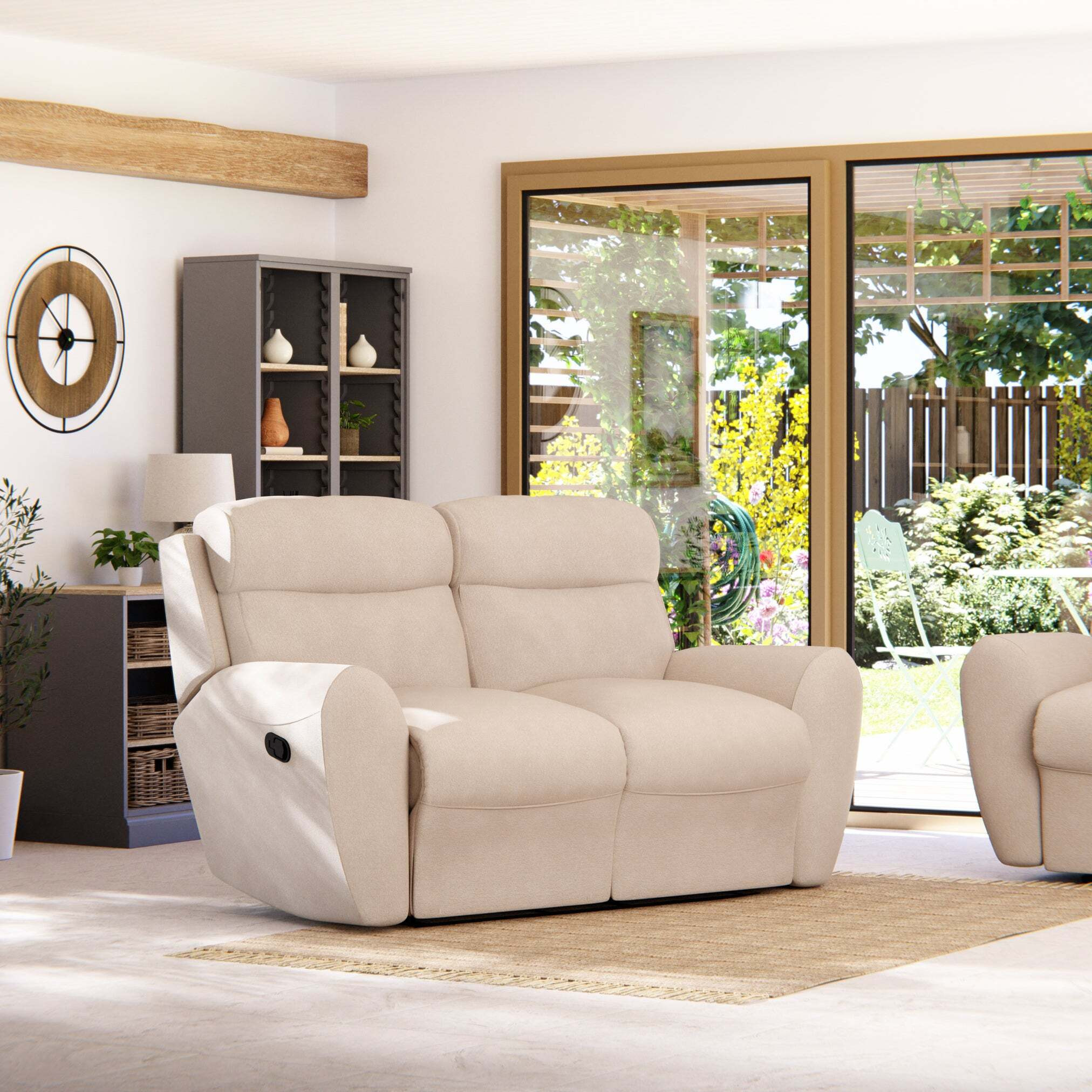 Wareham 2 Seater Manual Recliner Sofa Chenille Sand by Dunelm ...