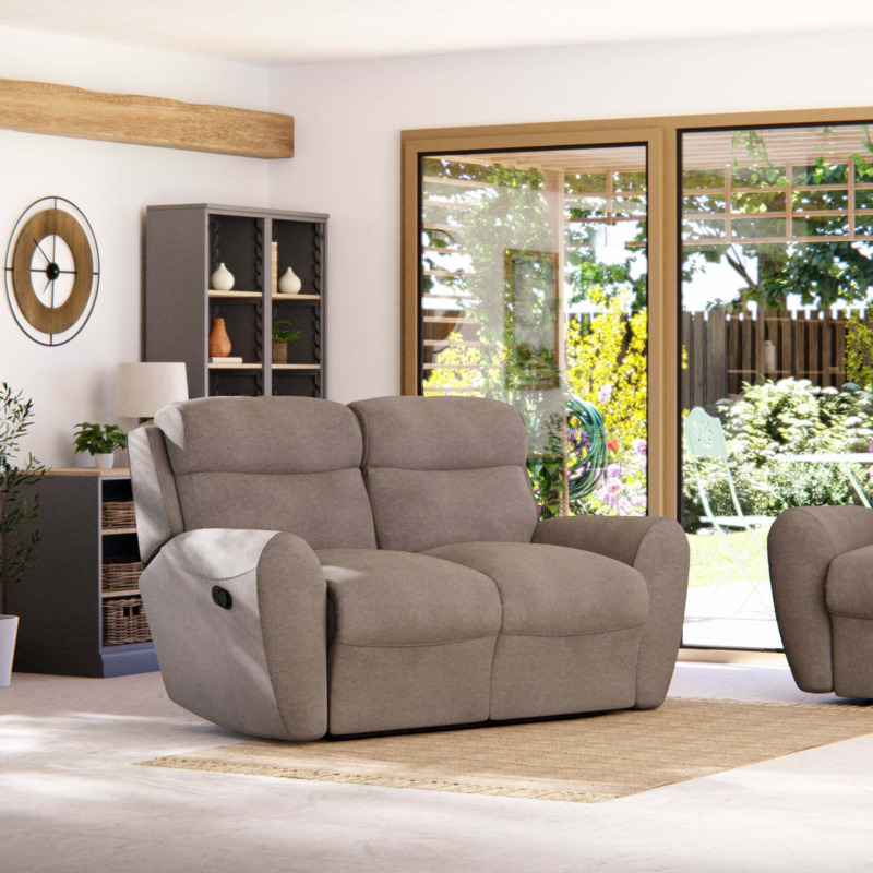 Wareham 2 Seater Manual Recliner Sofa Honeycomb Chenille Latte by ...
