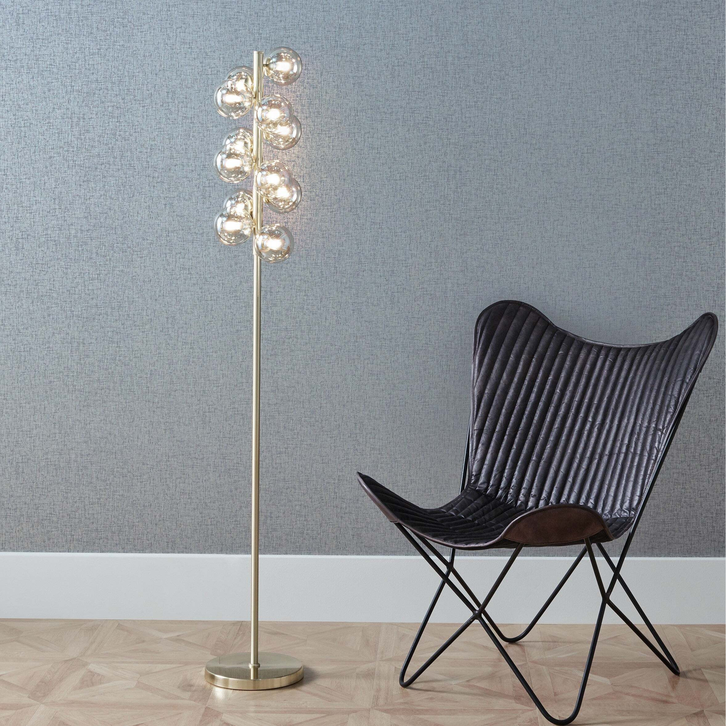 Vecchio Lustre Floor Lamp Gold by Dunelm | ufurnish.com