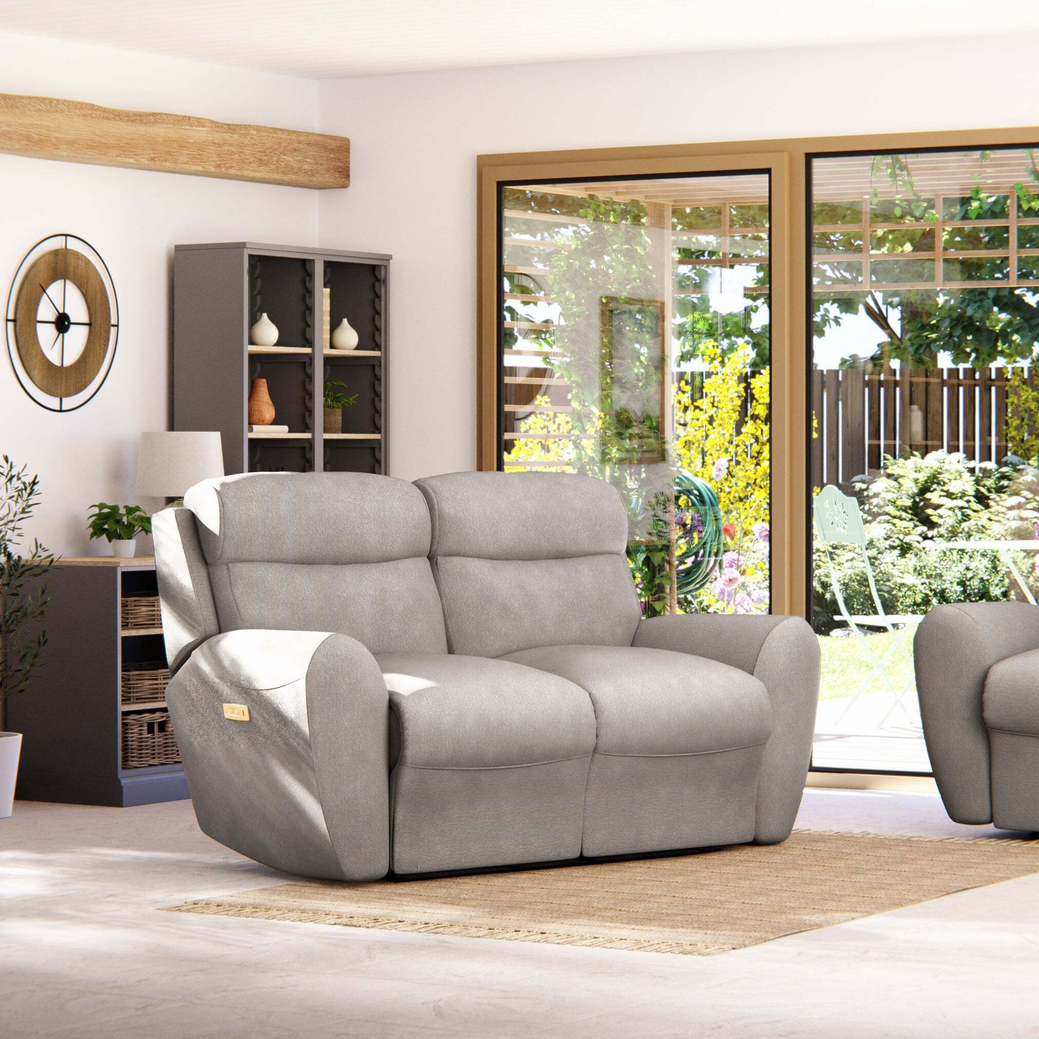 Wareham 2 Seater Power Recliner Sofa Grey by Dunelm | ufurnish.com