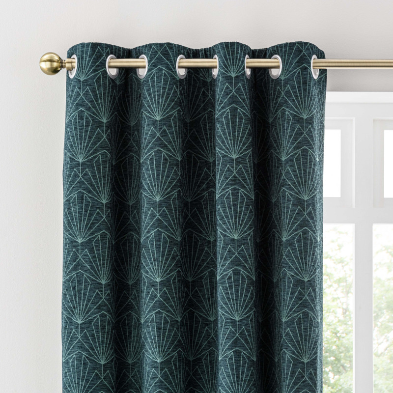 Gatsby Jade Green Thermal Eyelet Curtains Jade (Green) by Dunelm | ufurnish.com