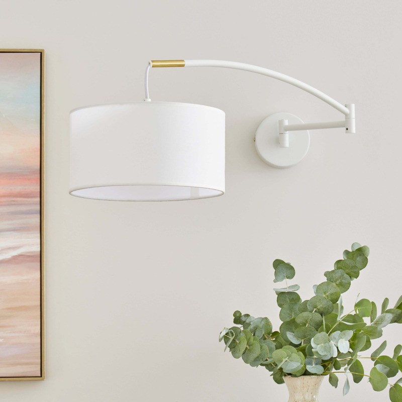 Arc Adjustable Wall Light White by Dunelm | ufurnish.com