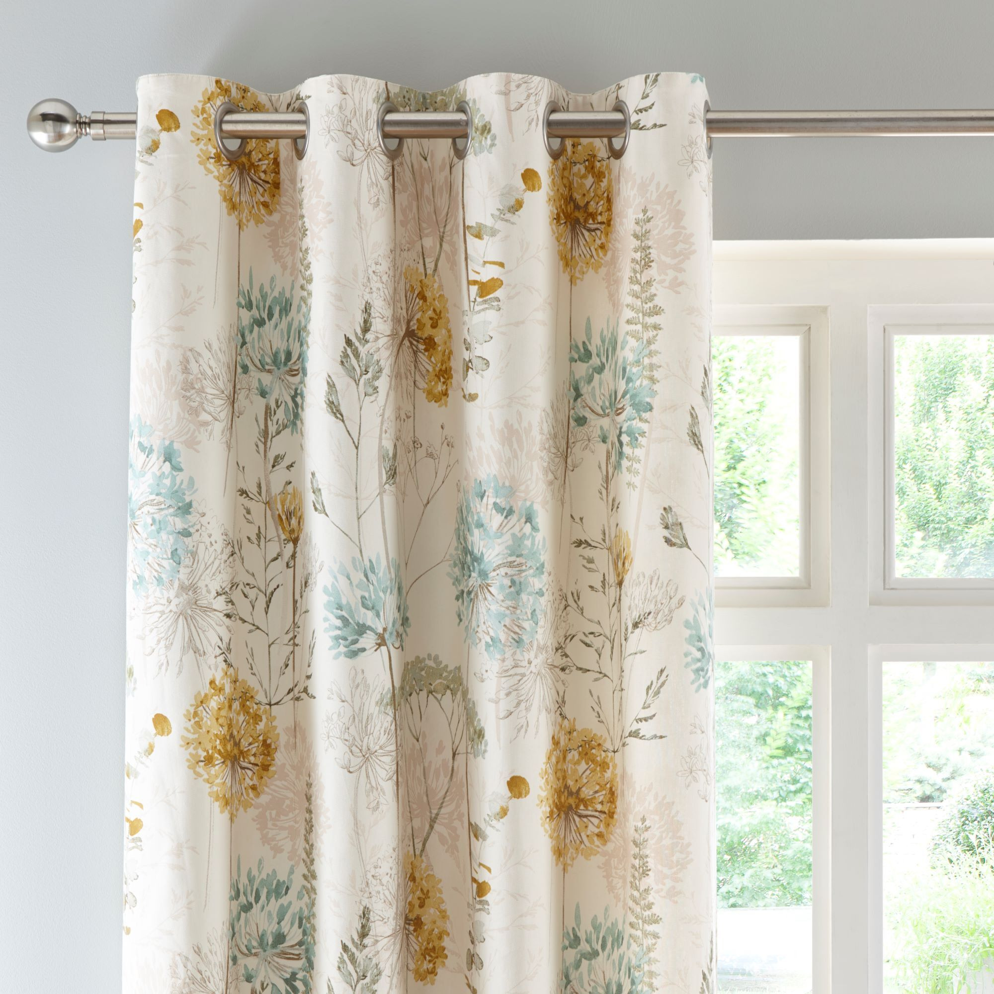 Country Meadow Eyelet Curtains Duck Egg (Blue) by Dunelm | ufurnish.com
