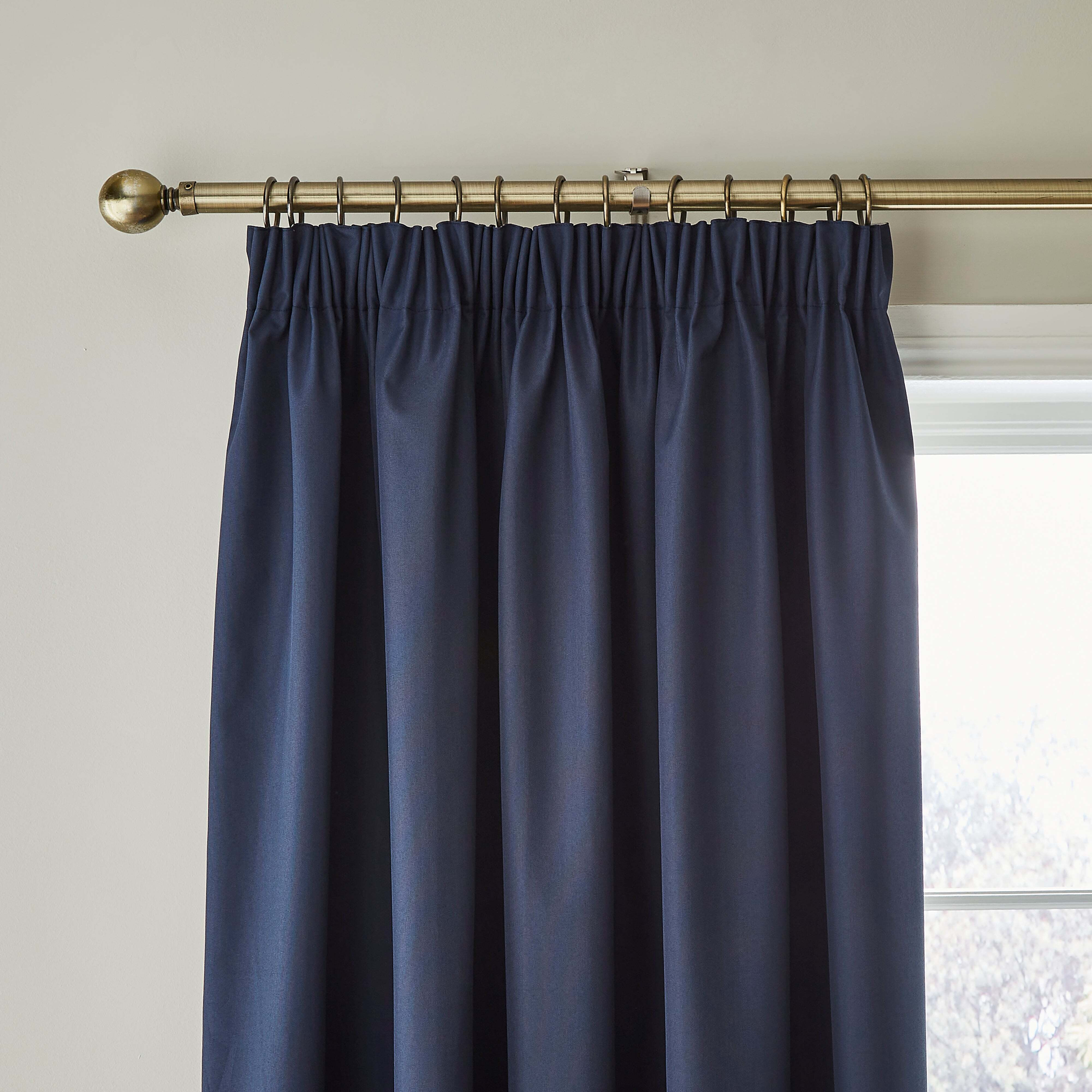 Berlin Blackout Pencil Pleat Curtains Navy by Dunelm | ufurnish.com