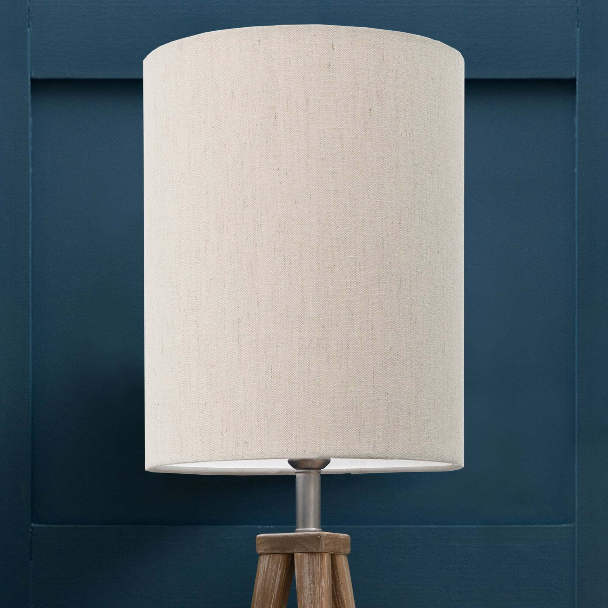 Plain Cylinder Lamp Shade Linen (Cream) by Dunelm | ufurnish.com