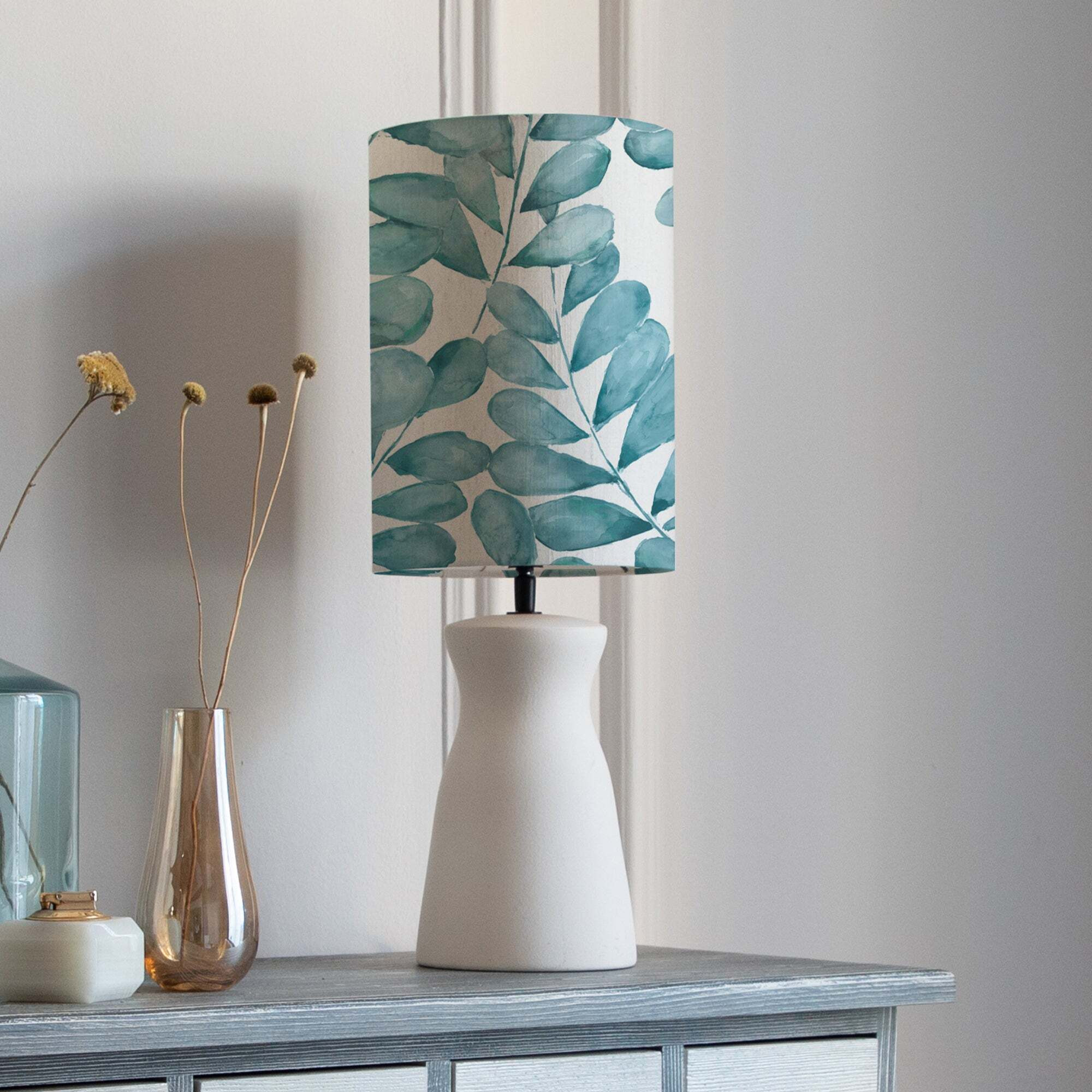 Albury Table Lamp with Rowan Shade Rowan Aqua Blue by Dunelm | ufurnish.com