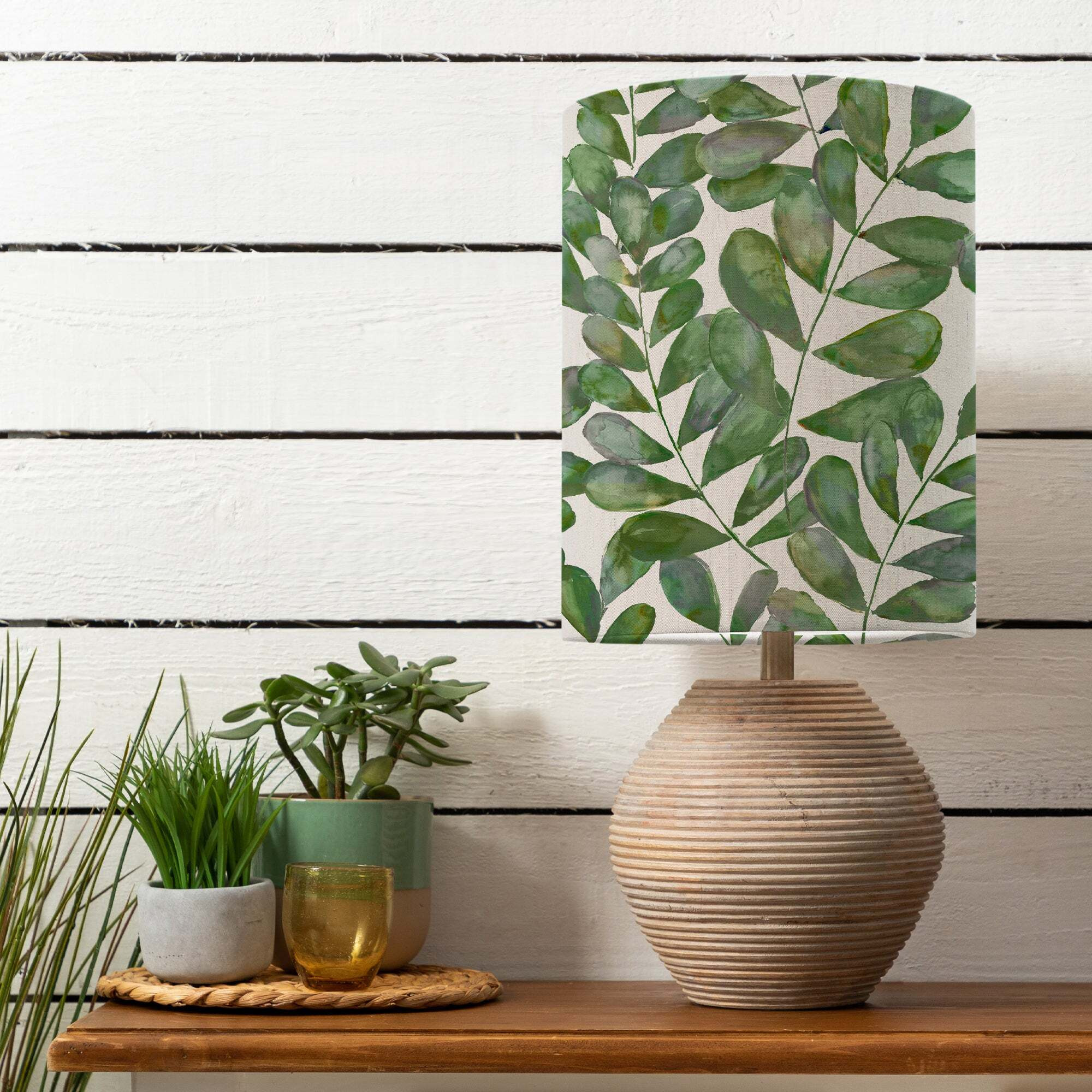 Cerys Table Lamp with Rowan Shade Rowan Apple Green by Dunelm ...