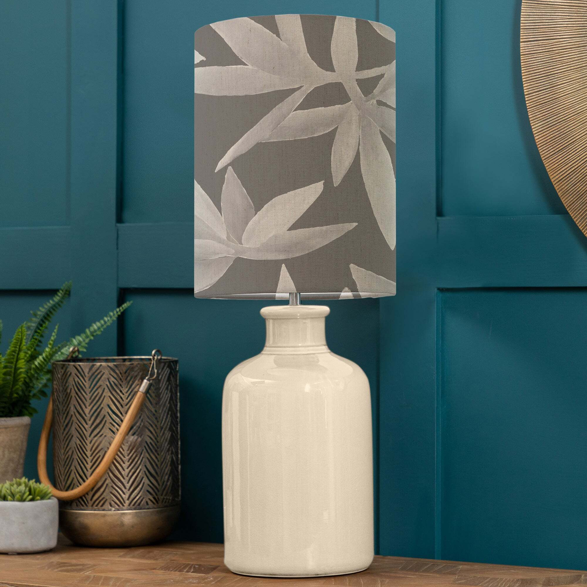 Elspeth Table Lamp with Silverwood Shade Silverwood Frost Grey by ...