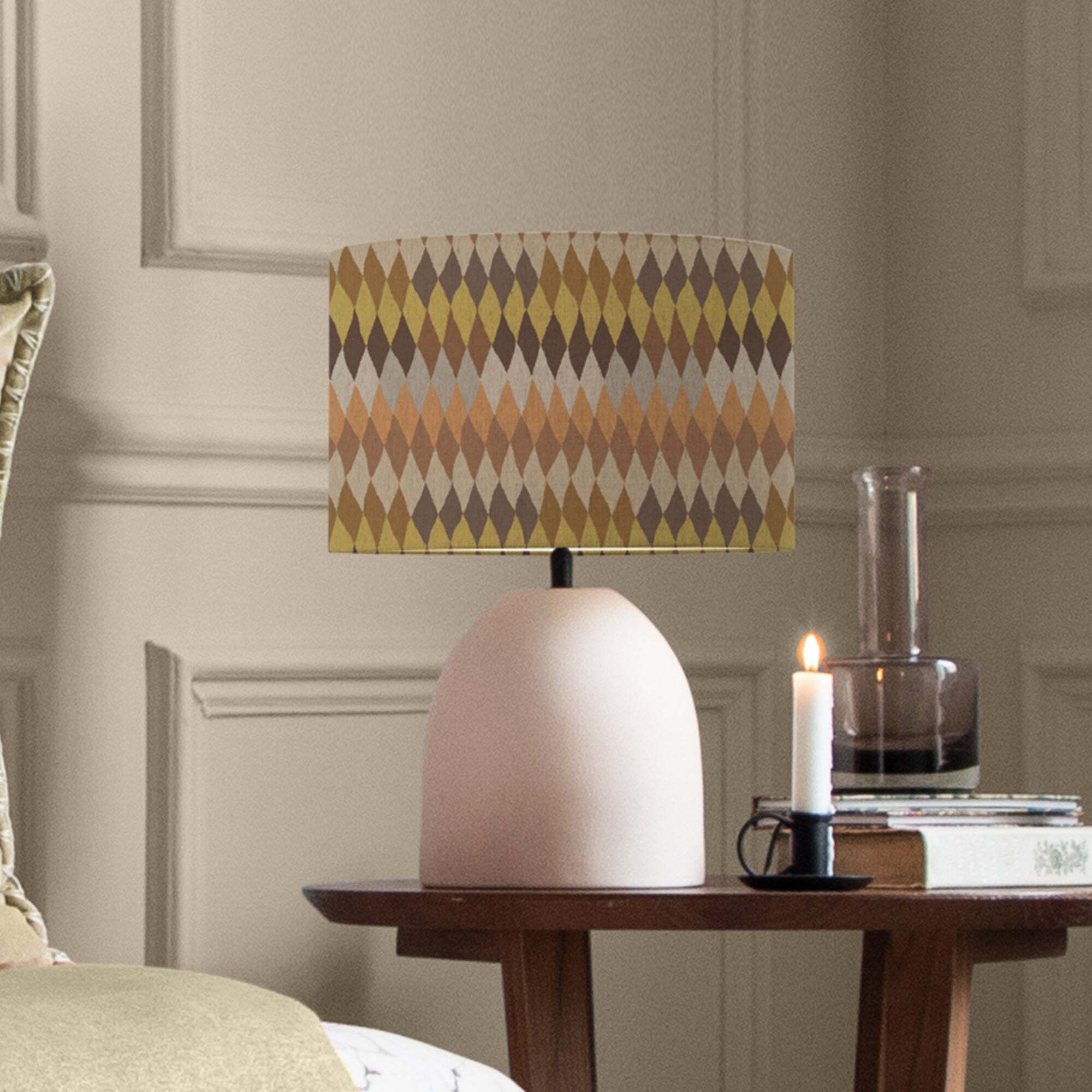 Larissa Table Lamp with Mesa Shade Mesa Mid Brown by Dunelm | ufurnish.com