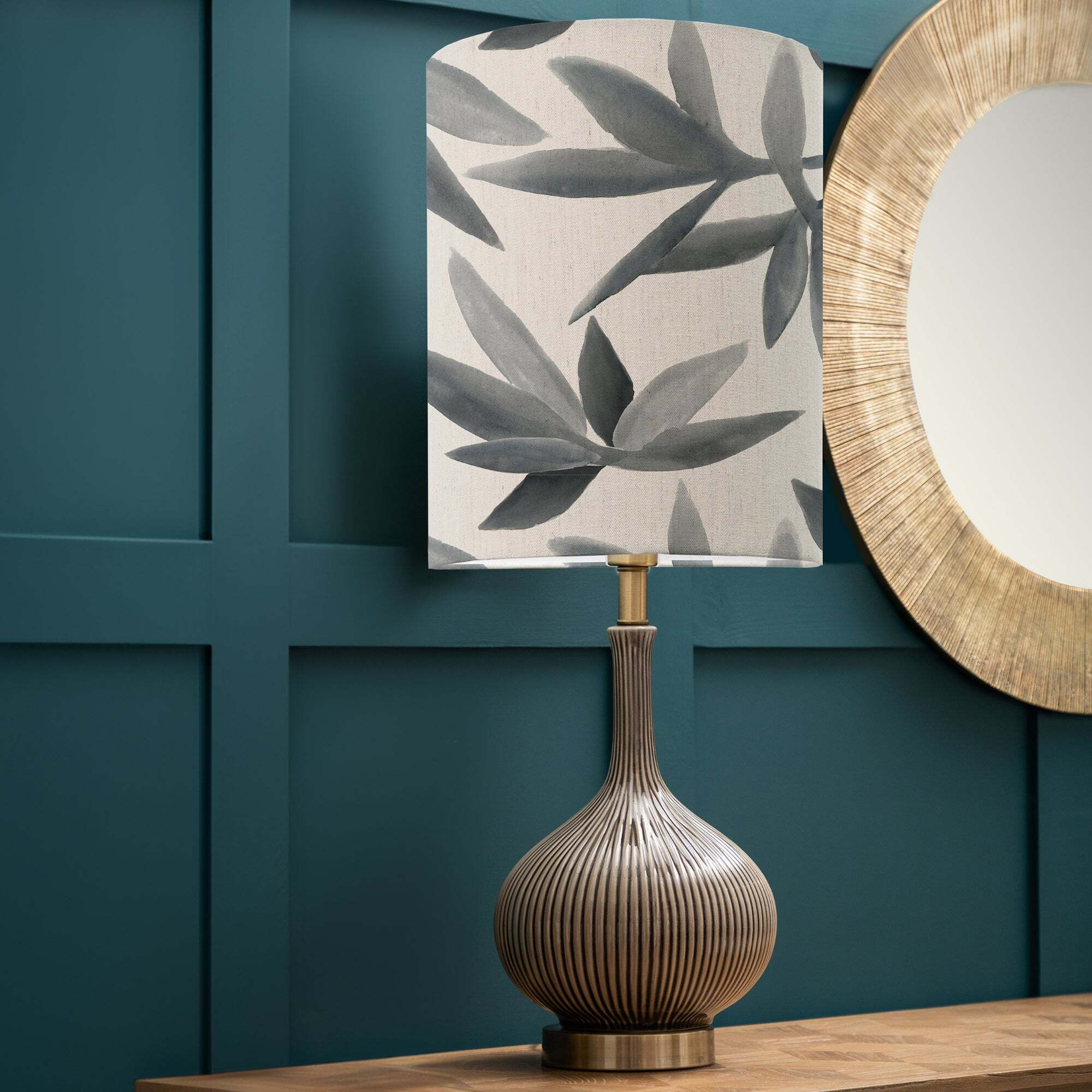 Ursula Table Lamp with Silverwood Shade Silverwood Blue Grey by Dunelm ...