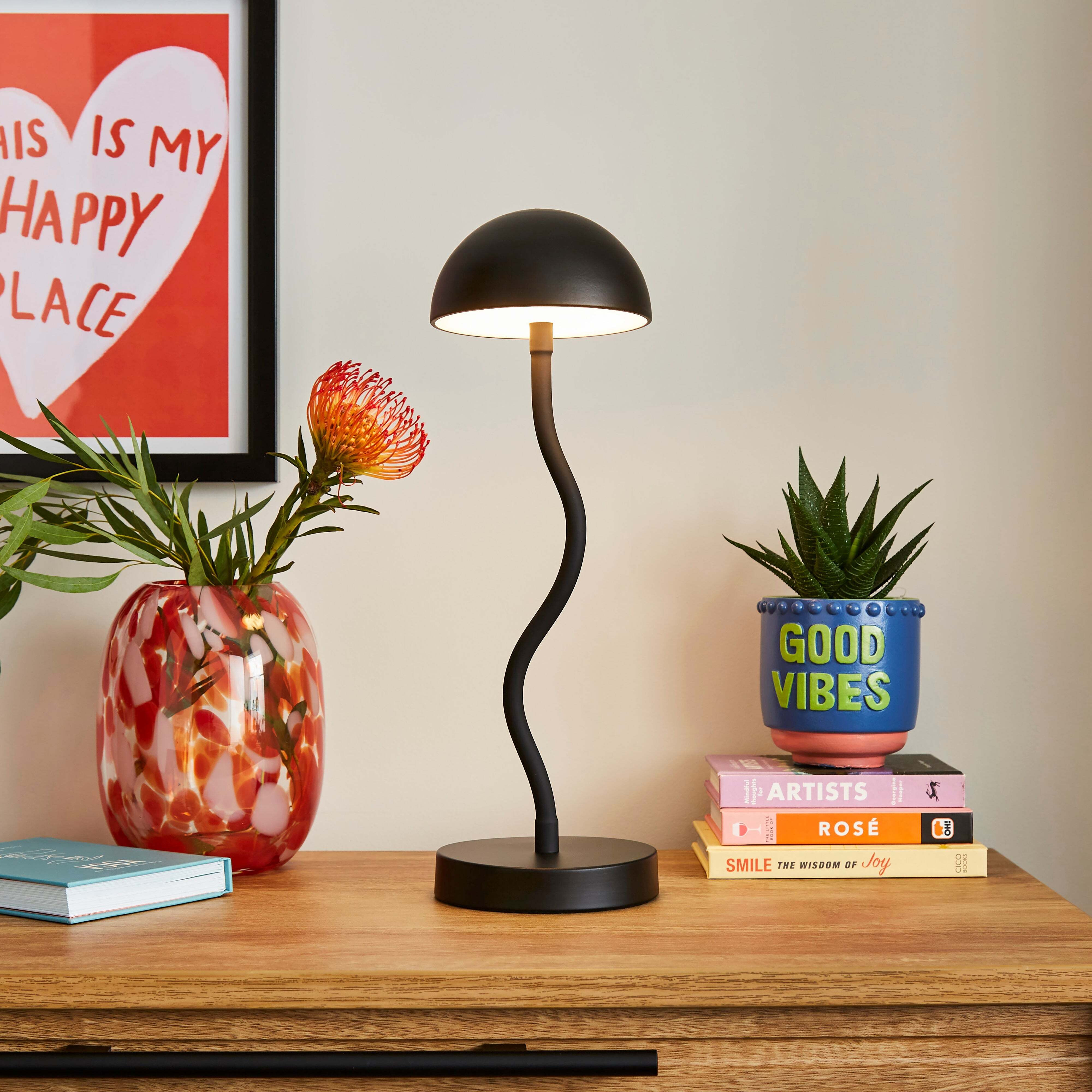 Kimi Adjustable Rechargeable Touch Dimmable Table Lamp Black by Dunelm ...