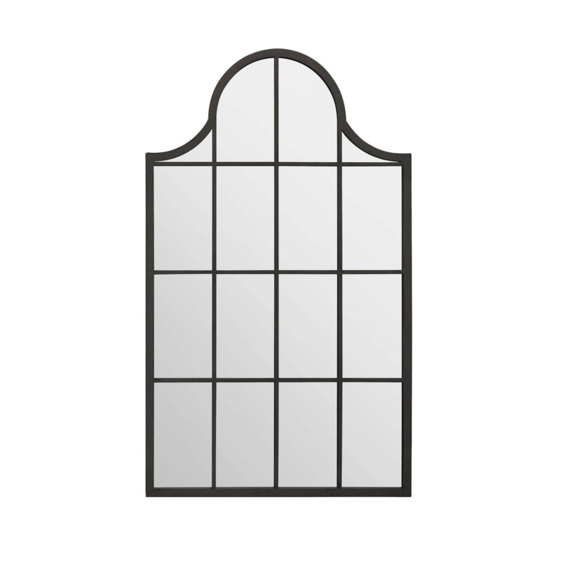 Arcus Window Arched Wall Mirror Black by Dunelm | ufurnish.com