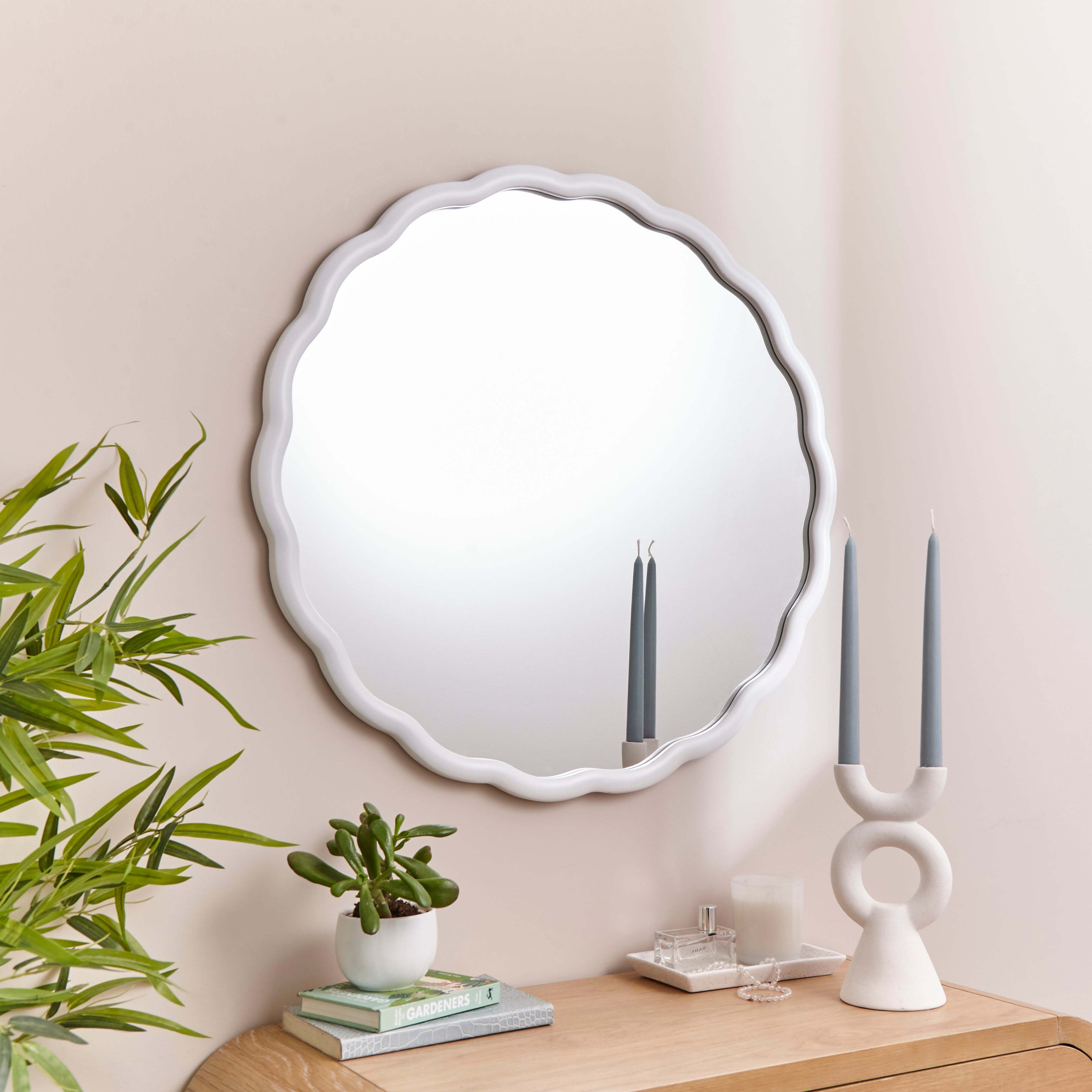 Wiggle Round Wall Mirror White by Dunelm | ufurnish.com