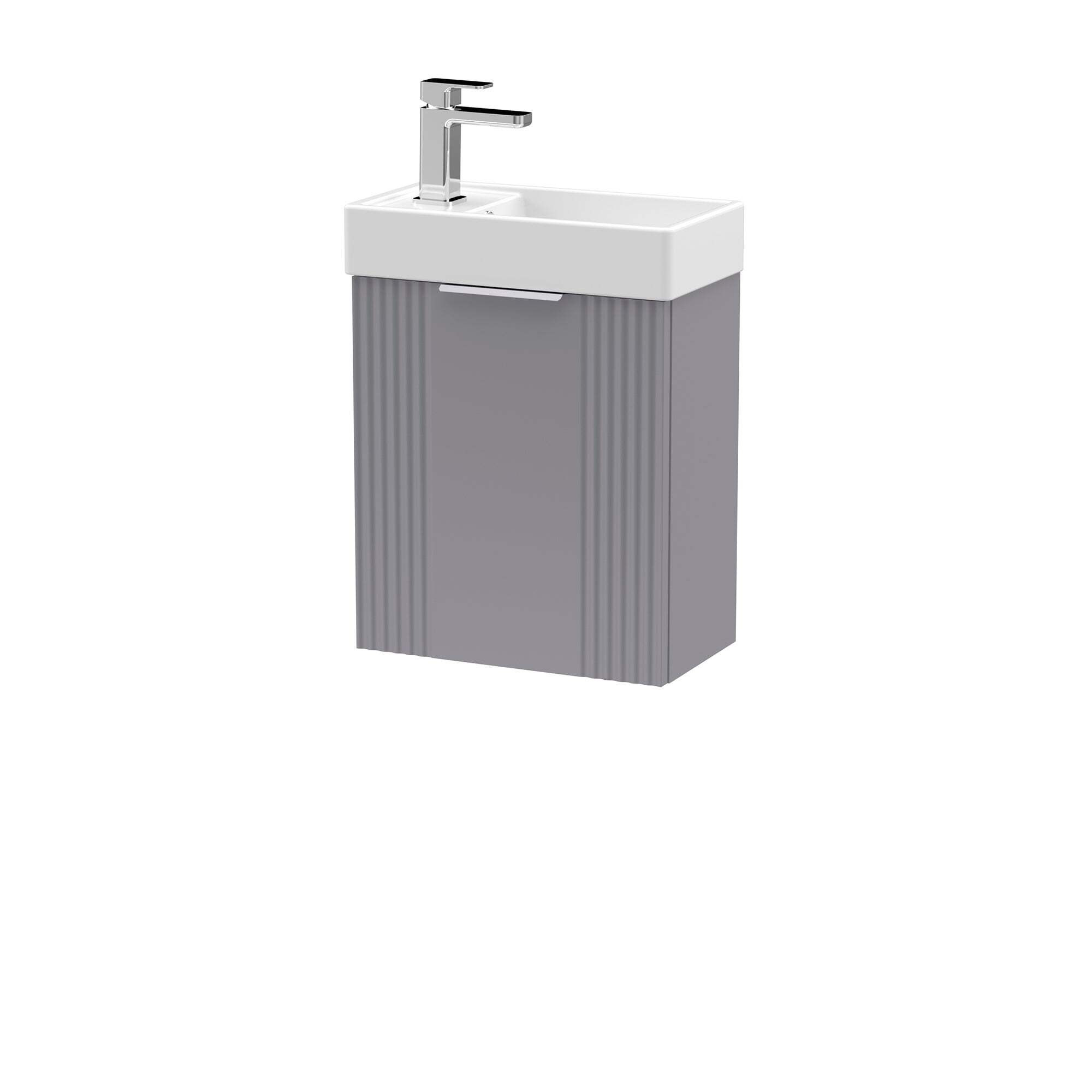 Deco Compact Wall Mounted Vanity Unit with Basin Satin Grey by Dunelm ...