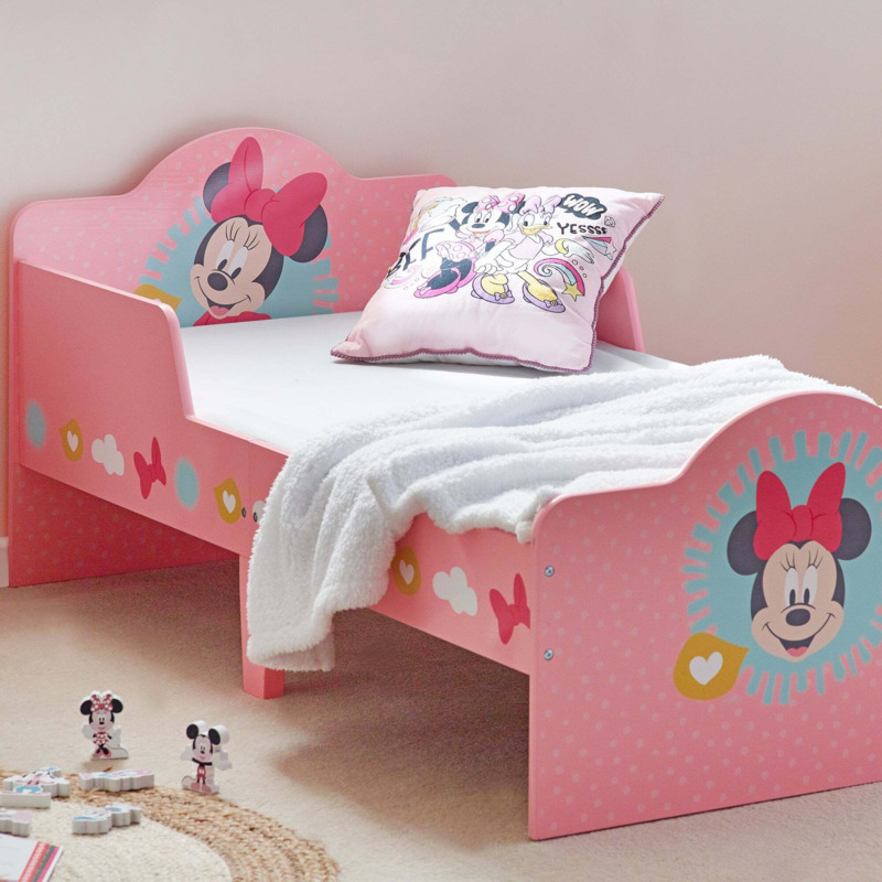 Minnie Mouse Pink Toddler Bed Pink by Dunelm | ufurnish.com