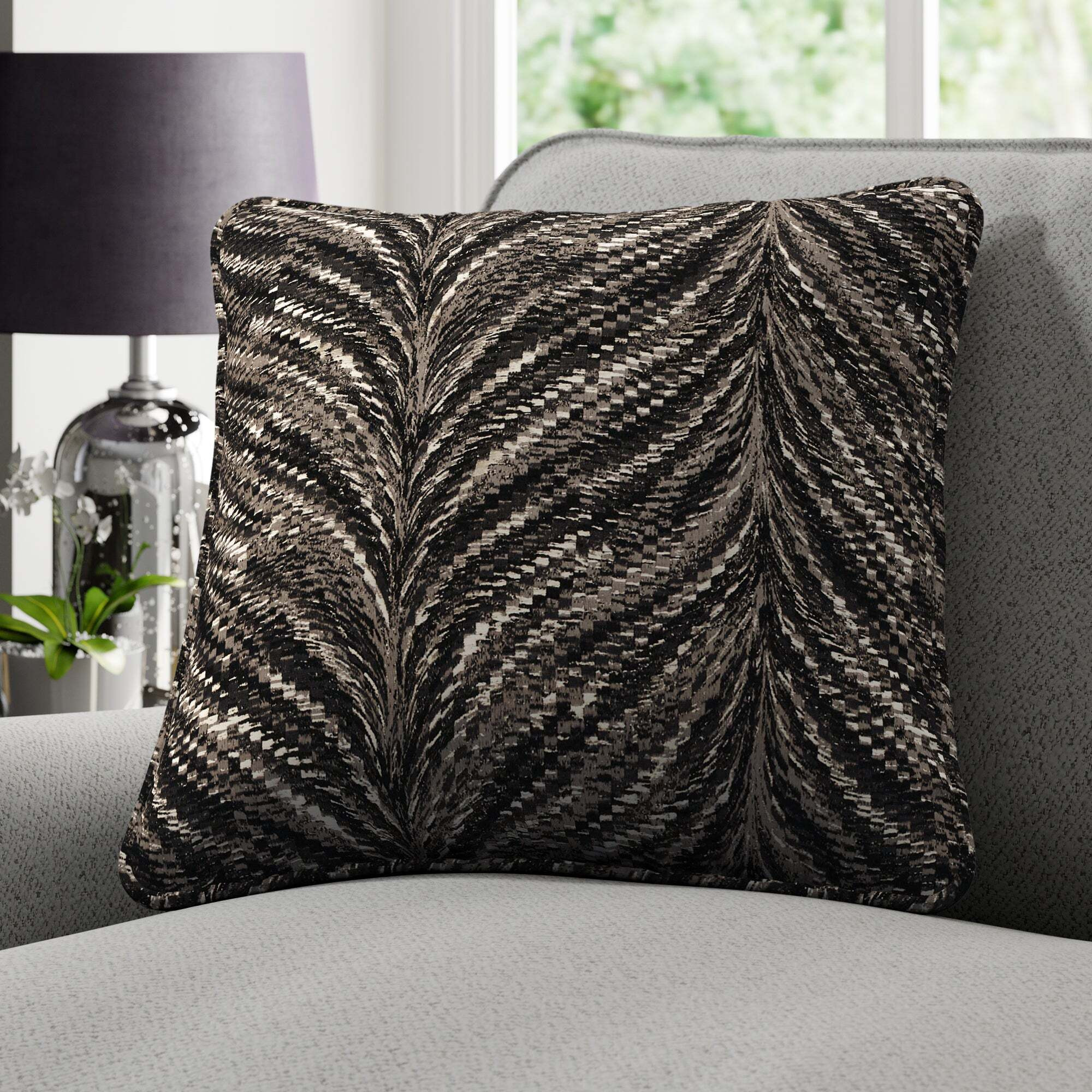 Luxor Made to Order Cushion Cover Luxor Charcoal by Dunelm | ufurnish.com