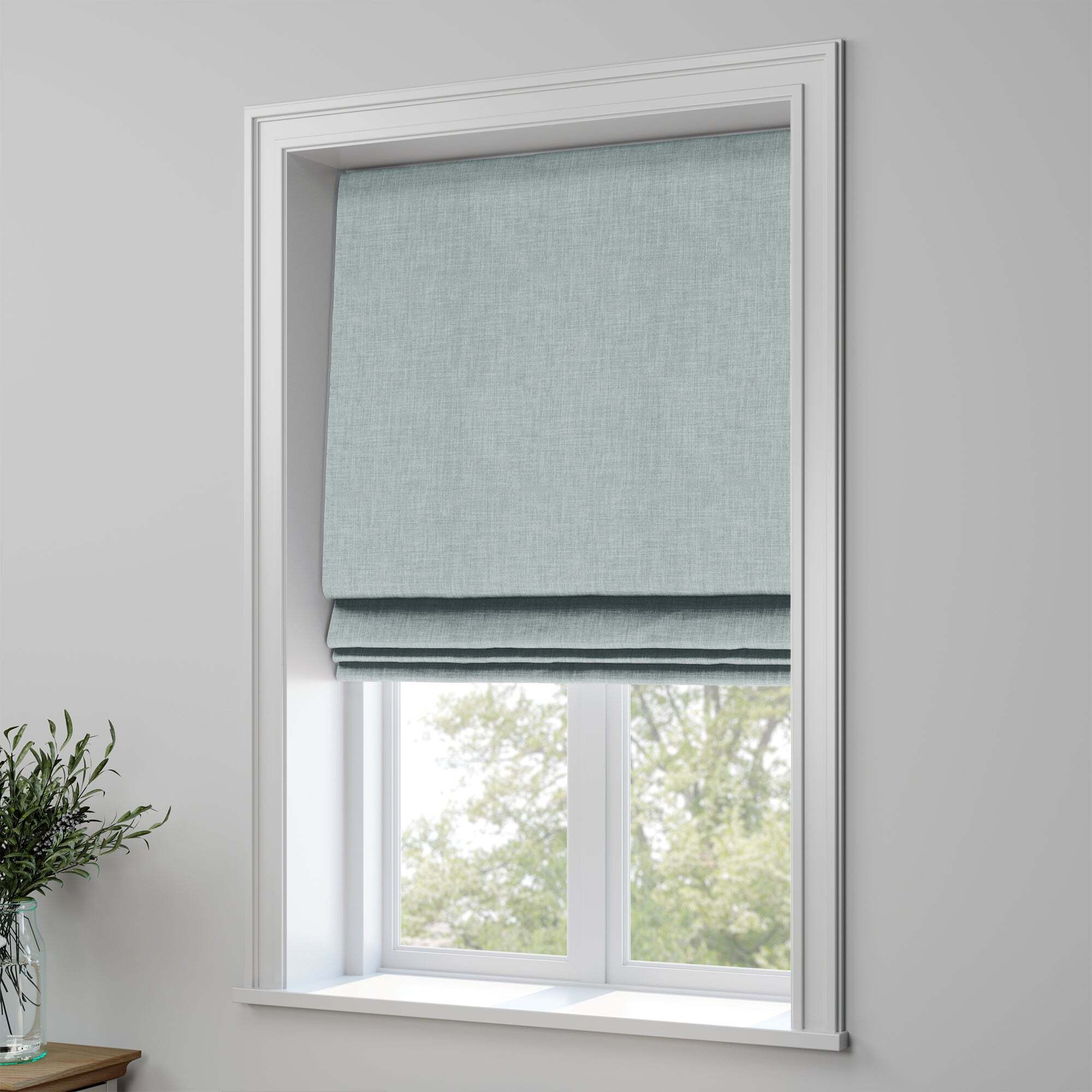 Linoso Made to Measure Roman Blind Linoso Cloud by Dunelm | ufurnish.com