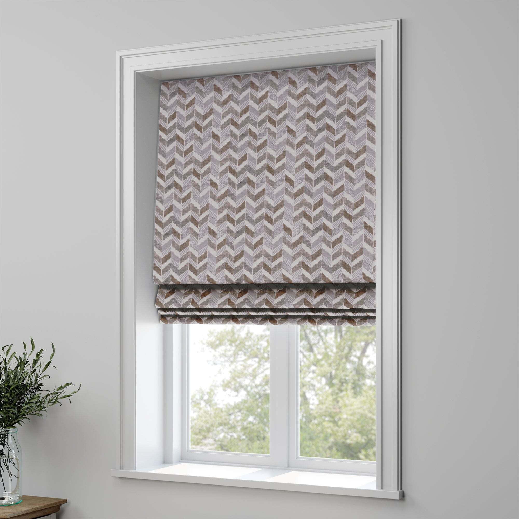 Zena Made to Measure Roman Blind Zena Natural by Dunelm | ufurnish.com