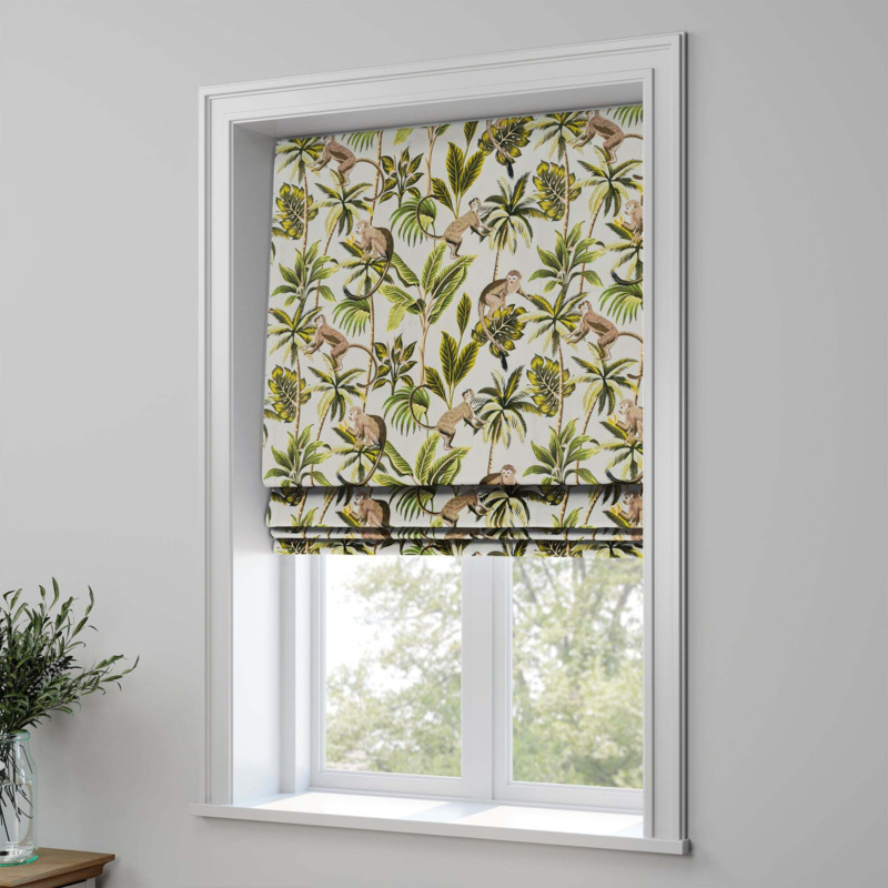 Monkey Made to Measure Roman Blind Monkey Printed Natural by Dunelm ...